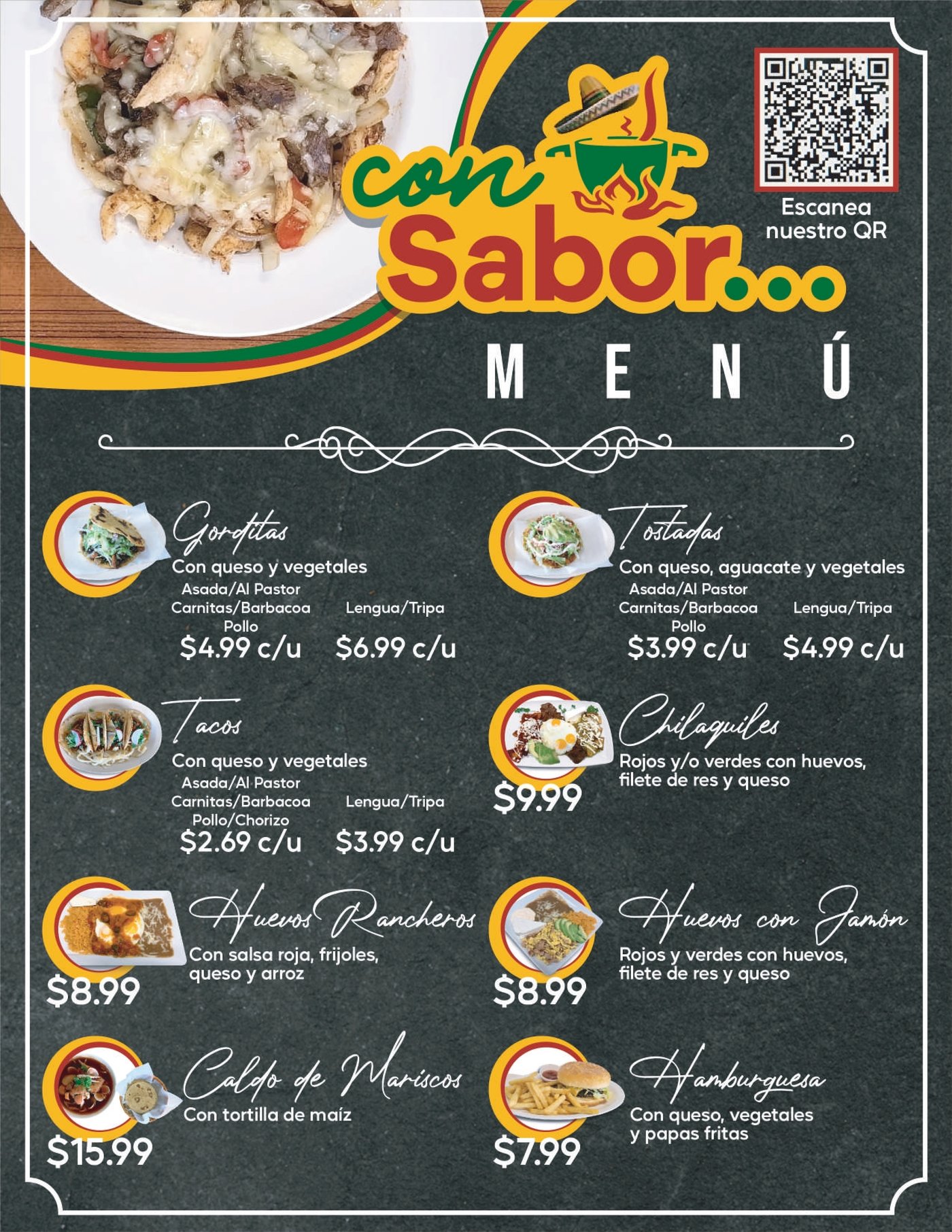 Menu Design - Con Sabor Restaurant by Andrés Nieto at Coroflot.com