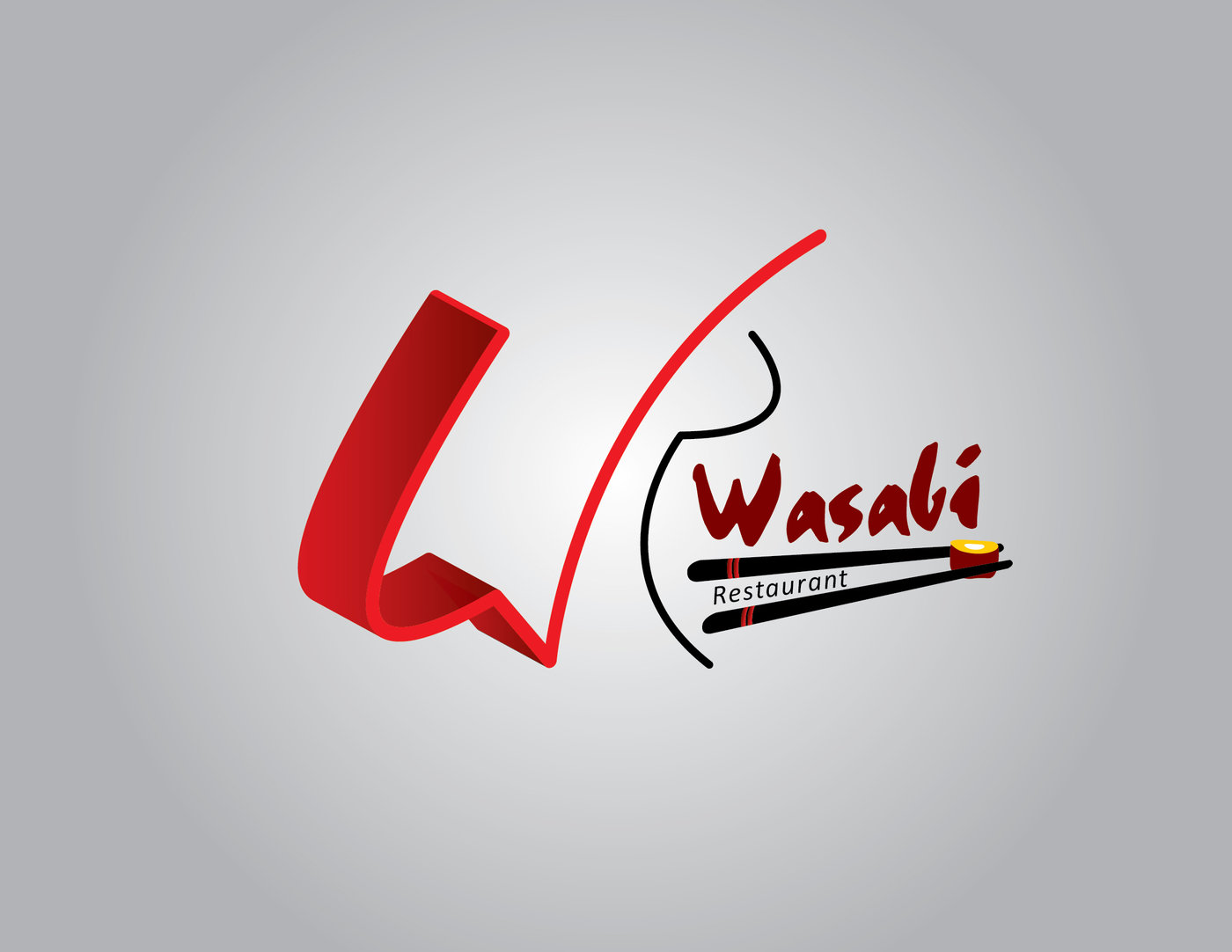 Wasabi Restaurant Logo by Shahbaz ul Hassan at Coroflot.com