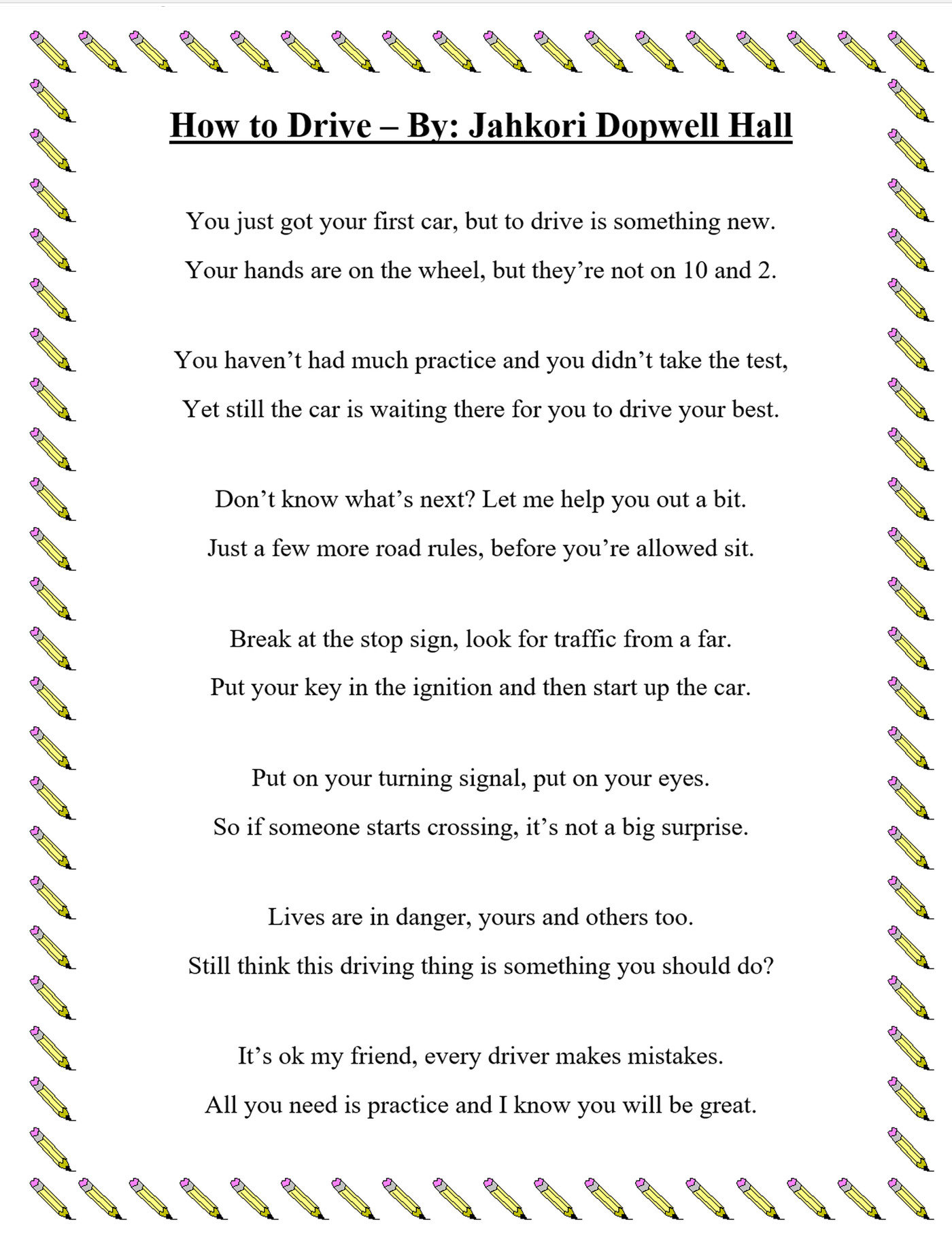 Poetry by Jahkori Dopwell Hall at Coroflot.com