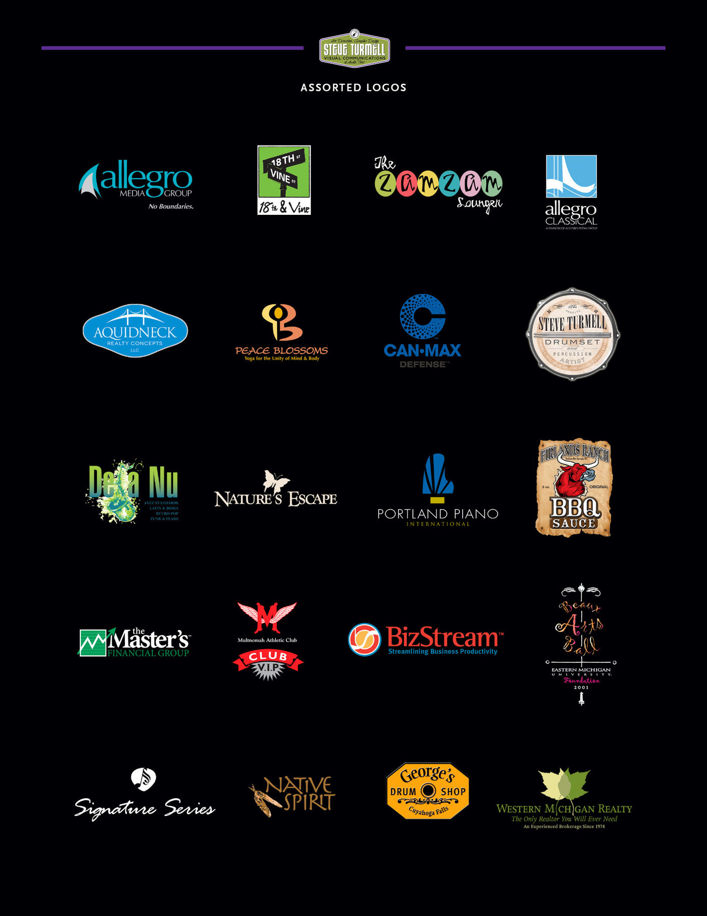 Assorted Logos by Steve Turmell at Coroflot.com