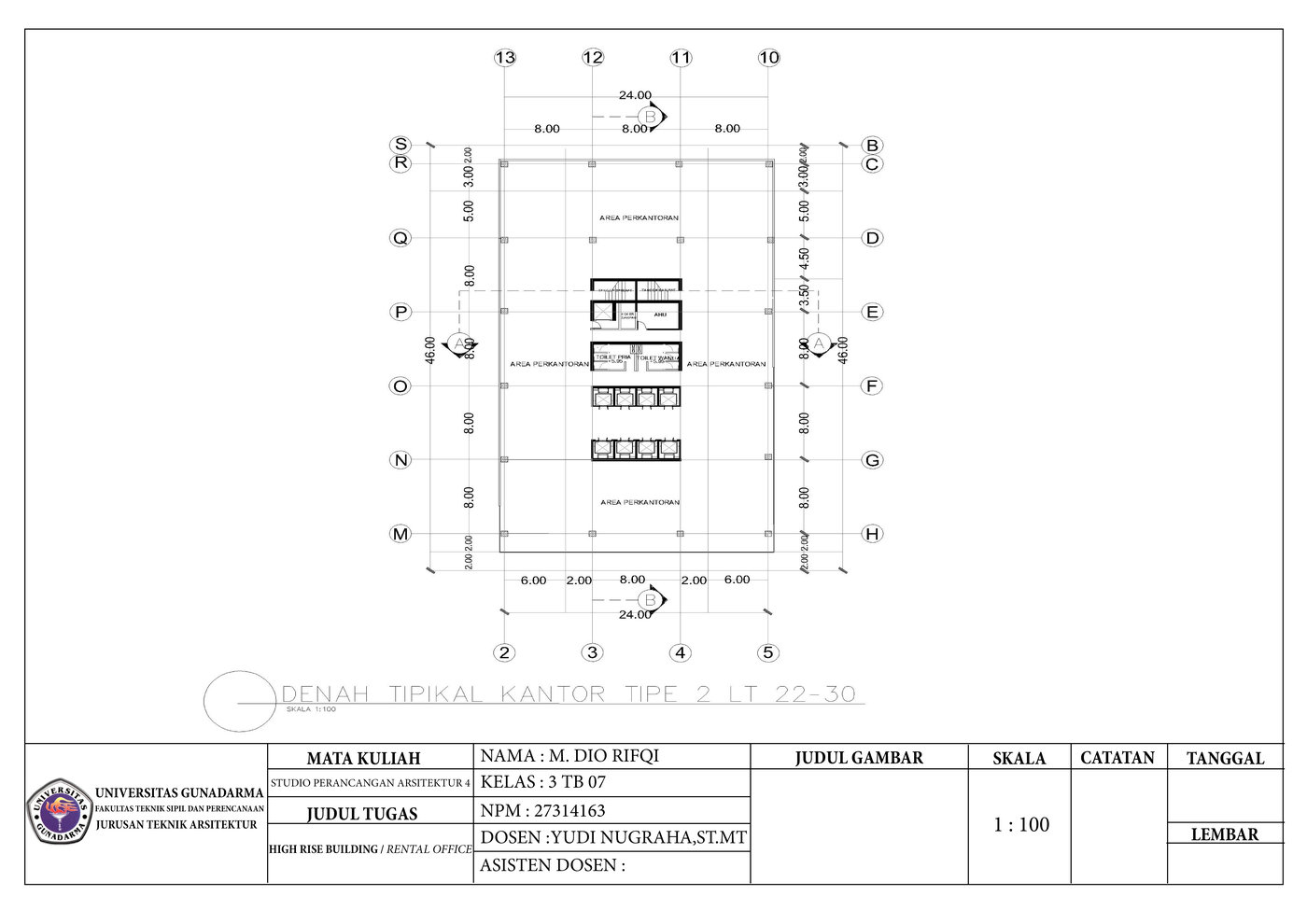 Studio Perancangan Arsitektur 4 / Office Building by M.Dio Rifqi P.W at ...