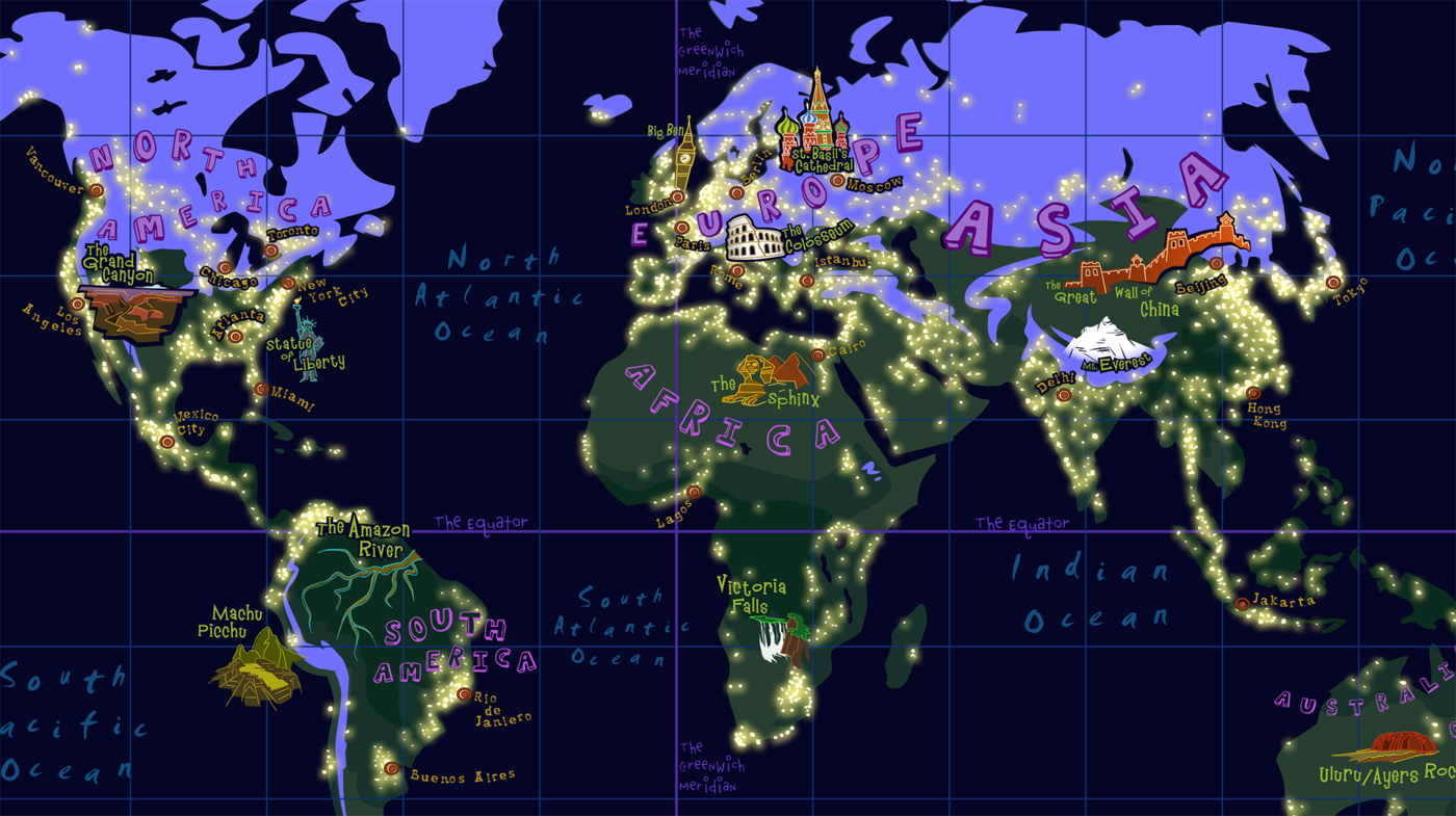 Santa Tracker - World at Night Map by Thad Hendrickson at Coroflot.com