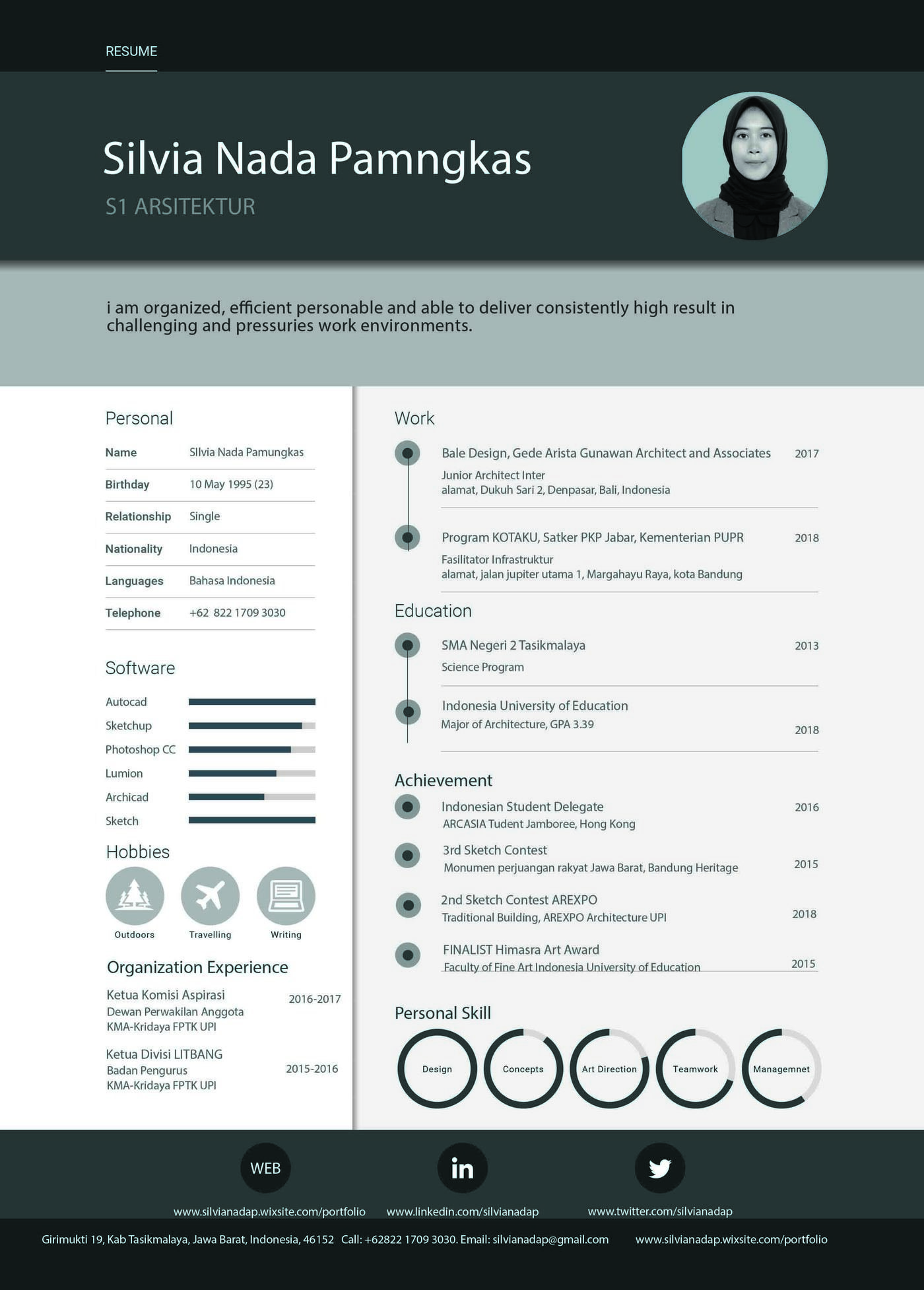 Silvia's Resume by Silvia Nada Pamungkas at Coroflot.com