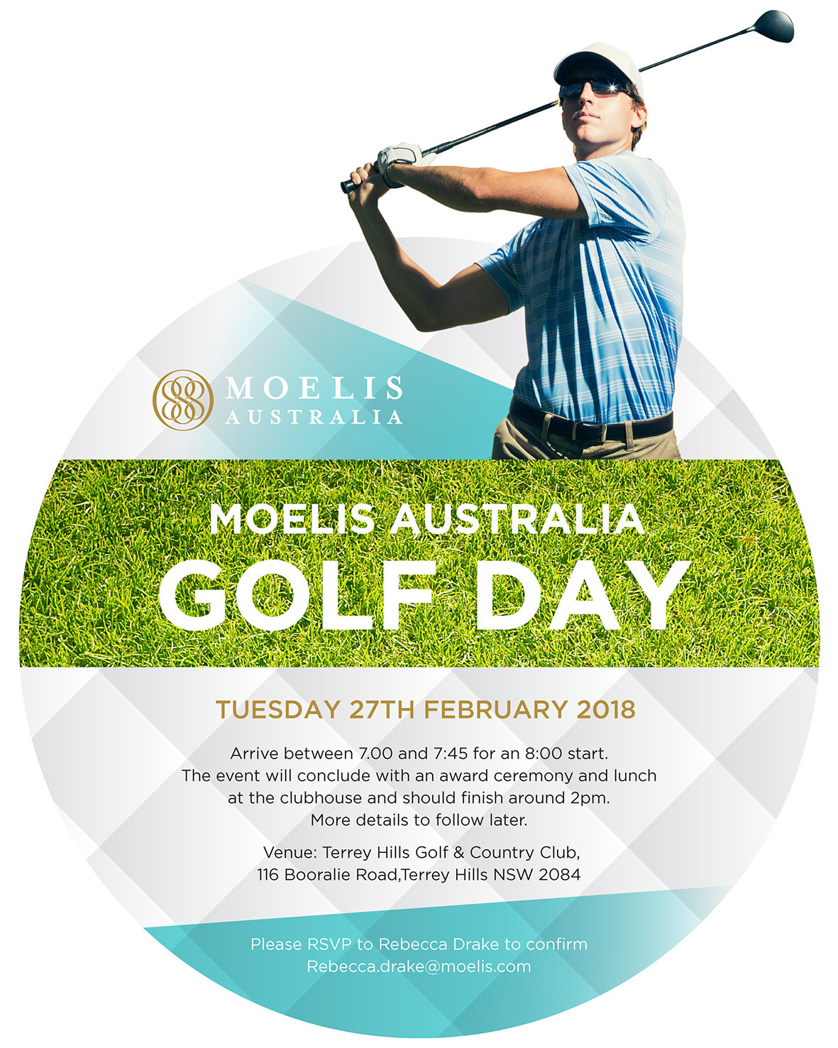 Moelis Golf Day invitation by Lan So at Coroflot.com