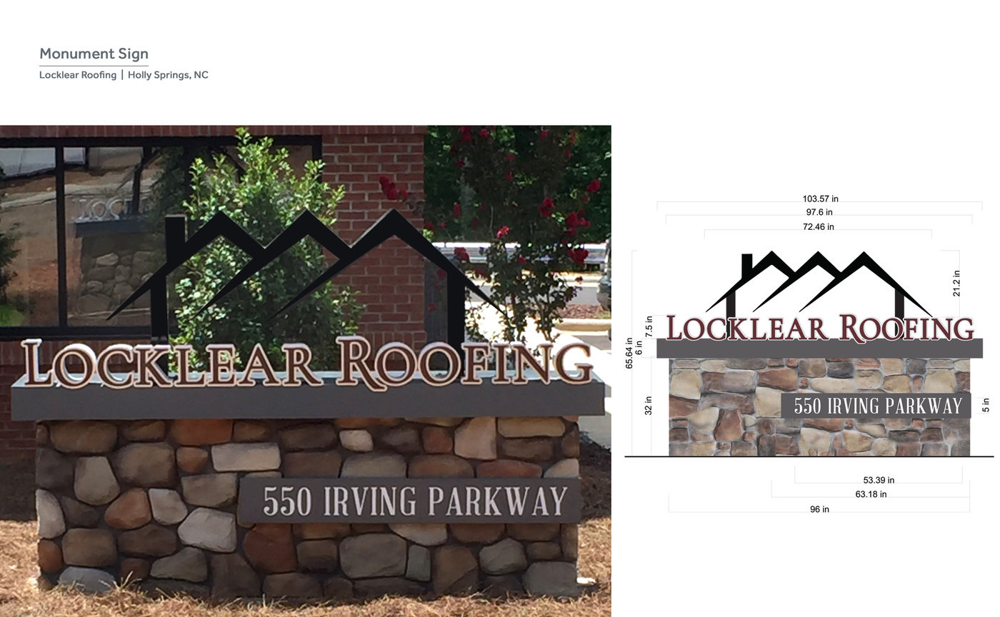 Locklear Roofing | Monument Sign Design by Trace Gashler at Coroflot.com