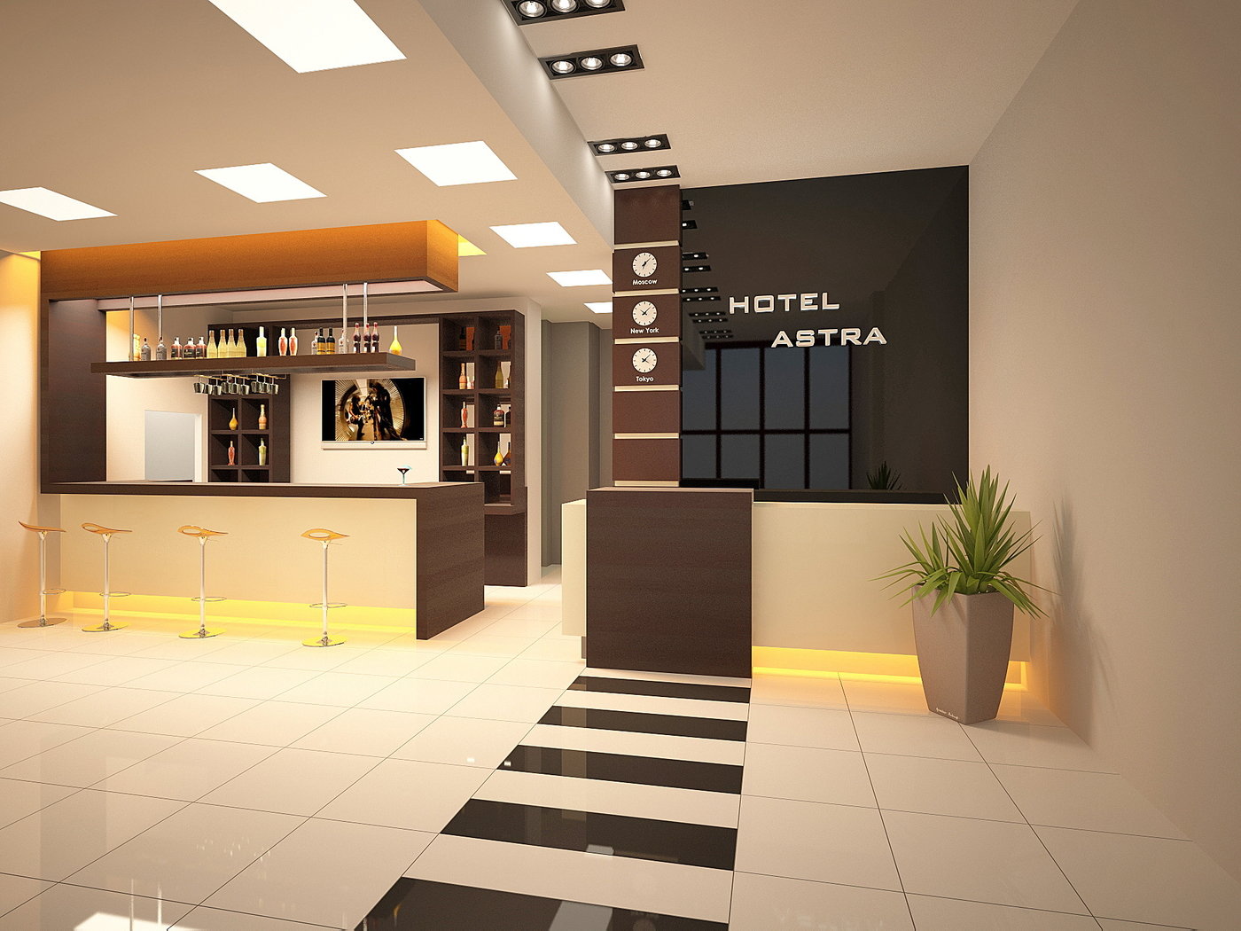 Design-project of the reception area by Nikita Karpov at Coroflot.com