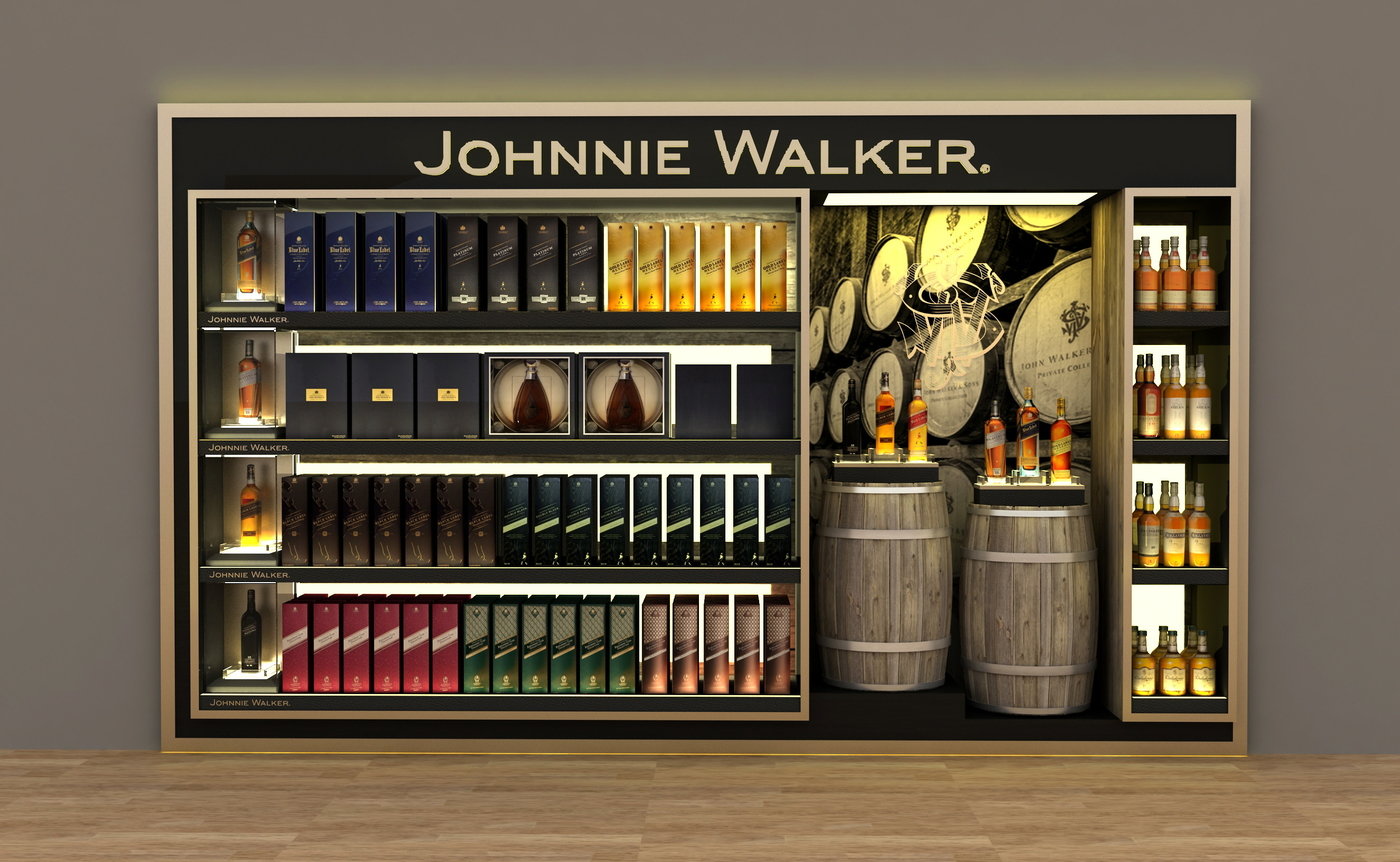 Johnnie Walker Duty Free Stand Design by Ozan Bolcan at Coroflot.com