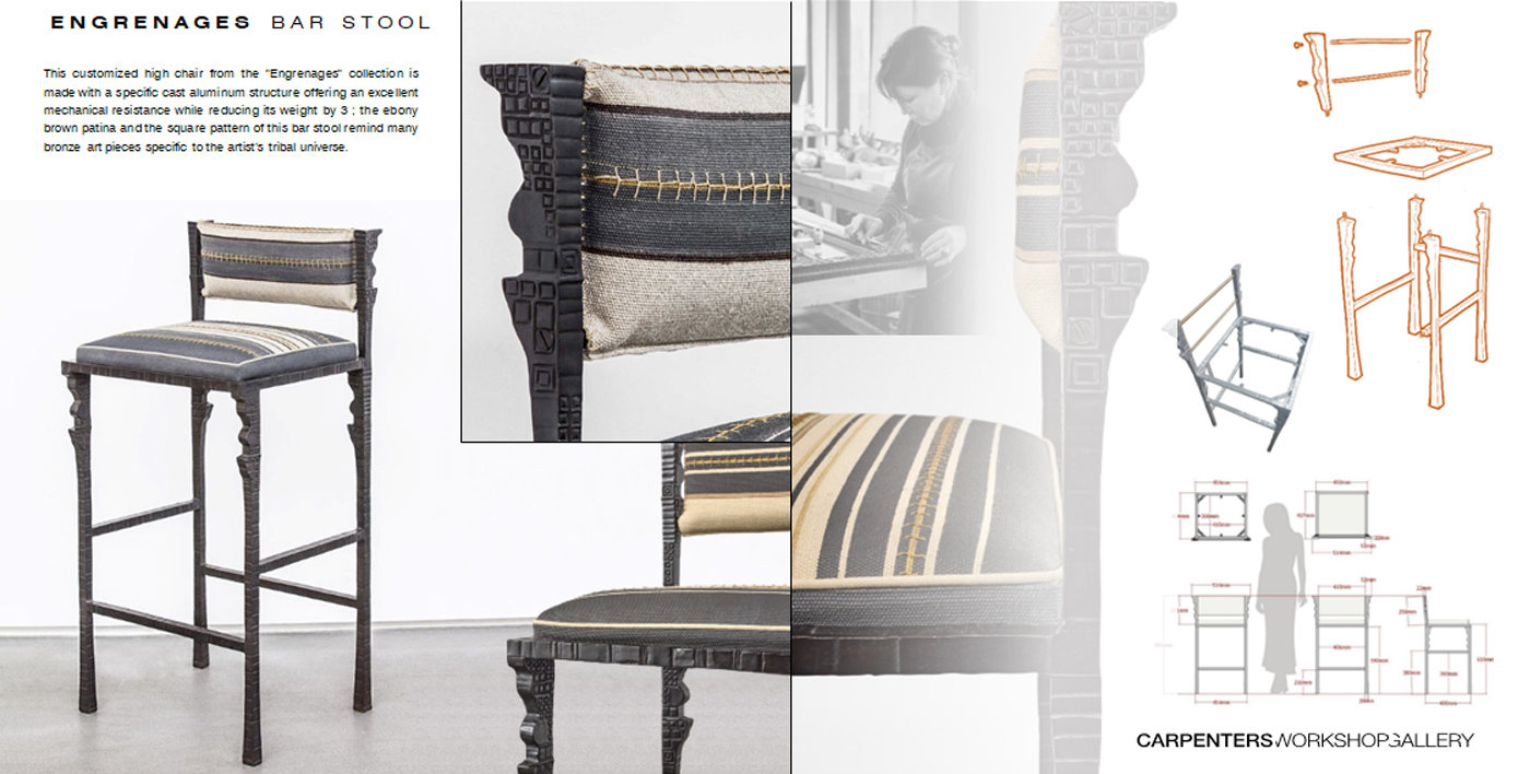 CWG "Engrenages" Bar stool by Ingrid DONAT by Cyrille Mazars at ...