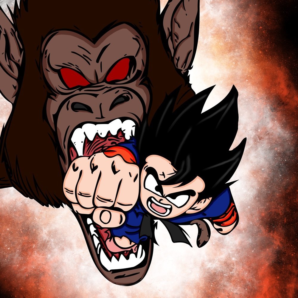 Kid Goku & Great Ape by Sarcastic Cartoonist at Coroflot.com