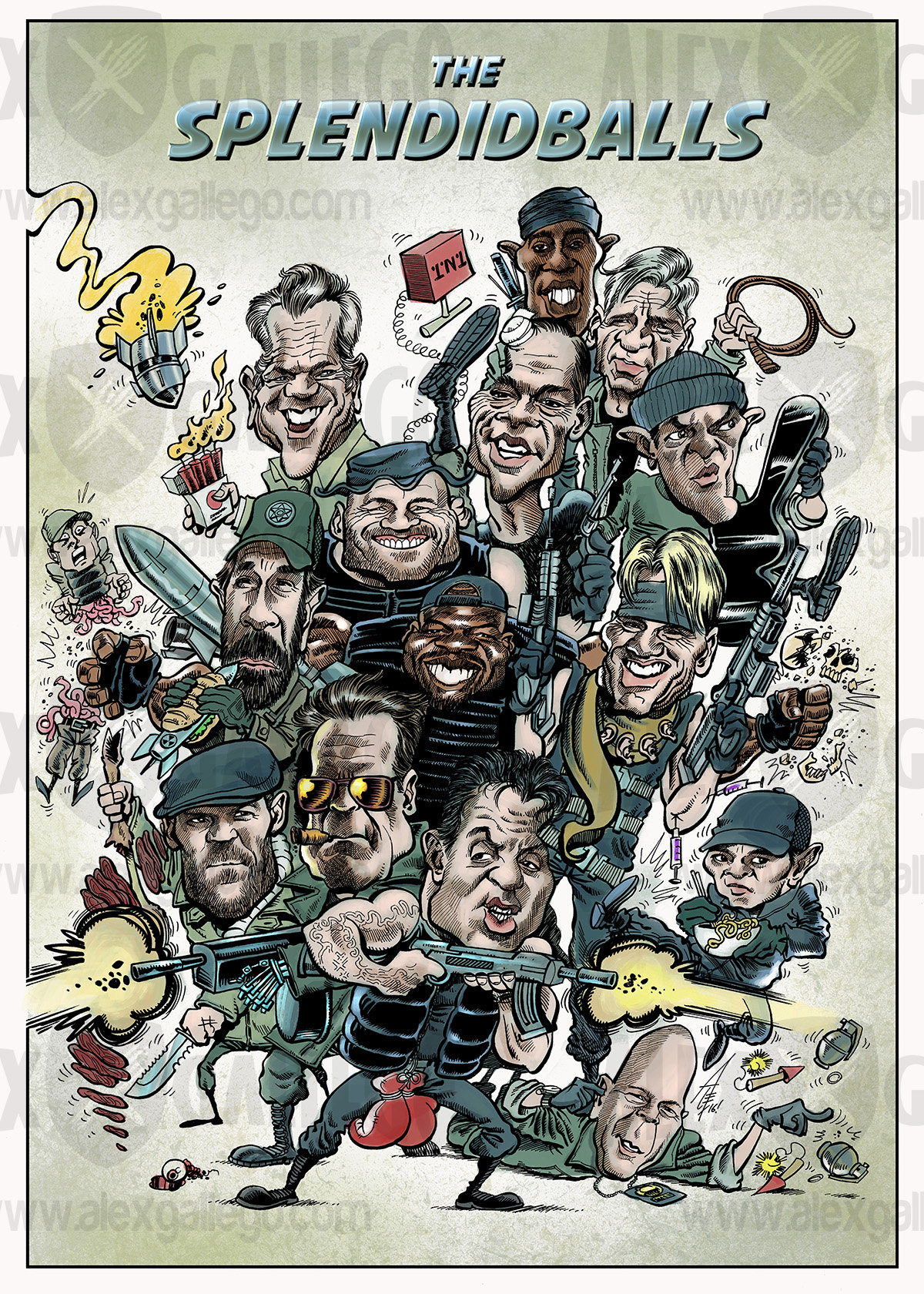 Caricature posters by Alex Gallego at Coroflot.com