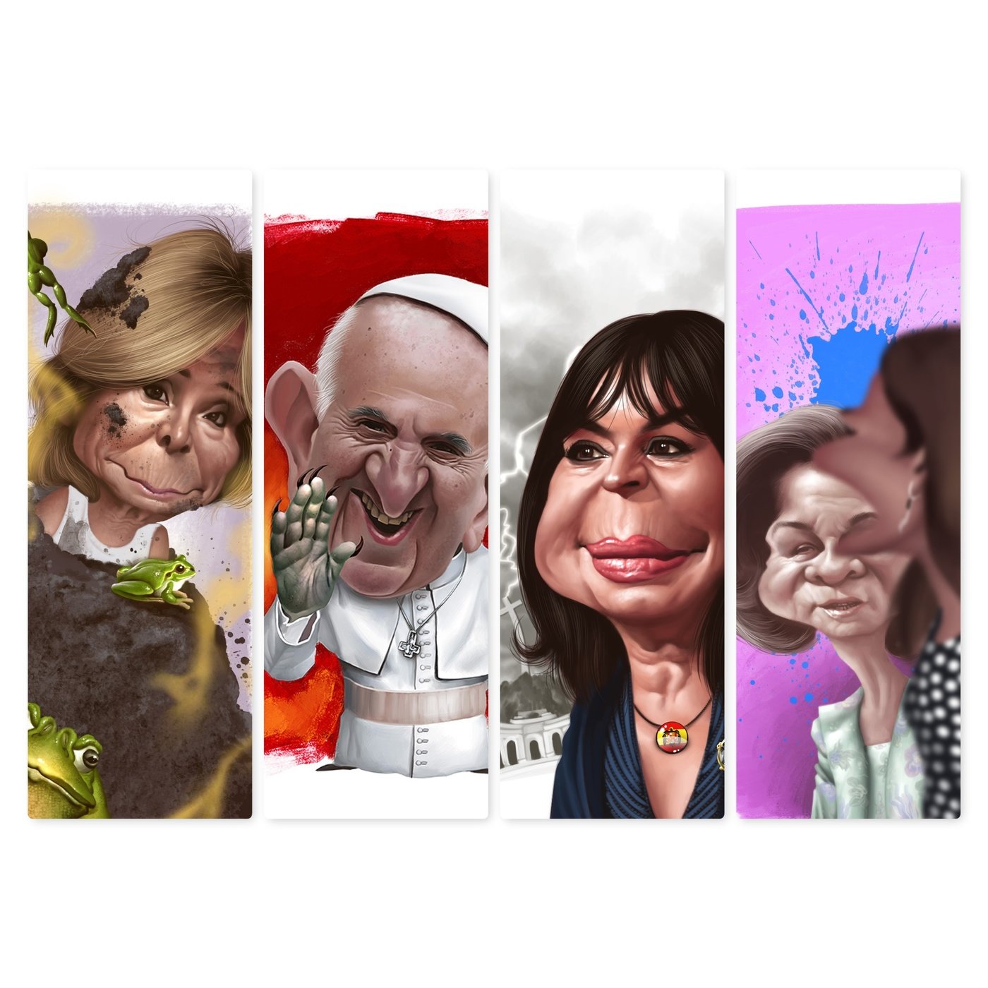 Humor magazine caricatures by Alex Gallego at Coroflot.com