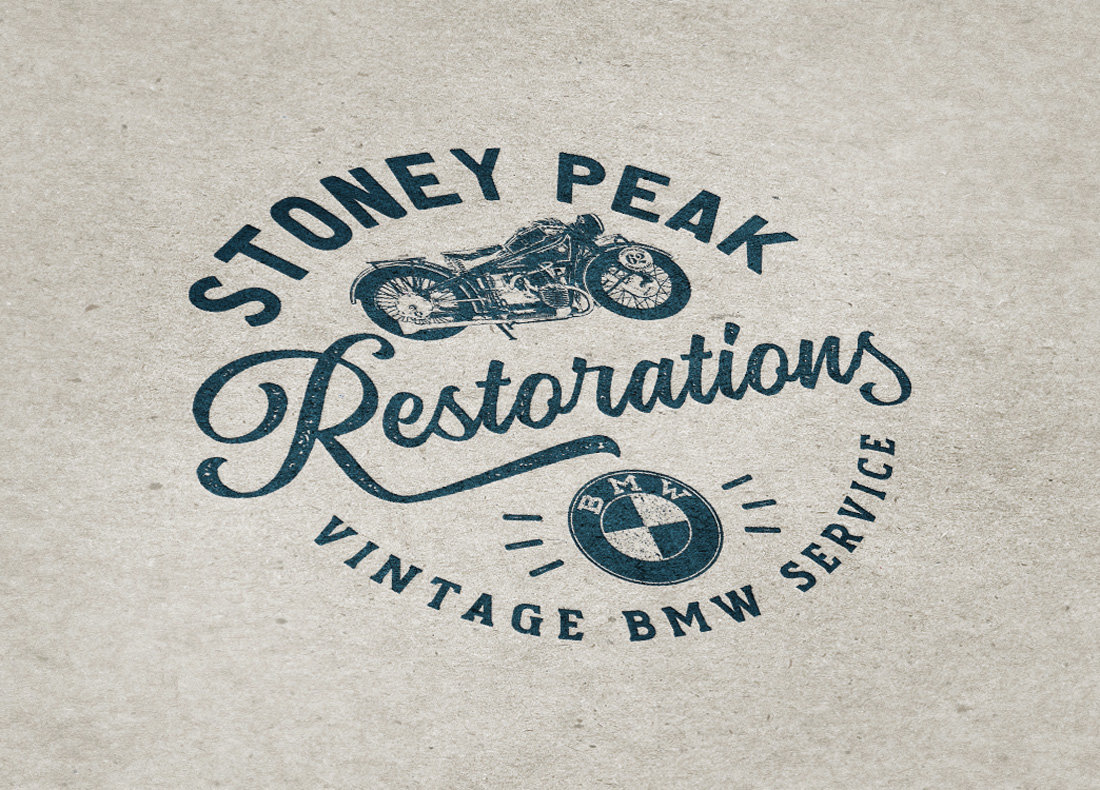 Logo Design: Stoney Peak Restorations by Jesse Ladret at Coroflot.com