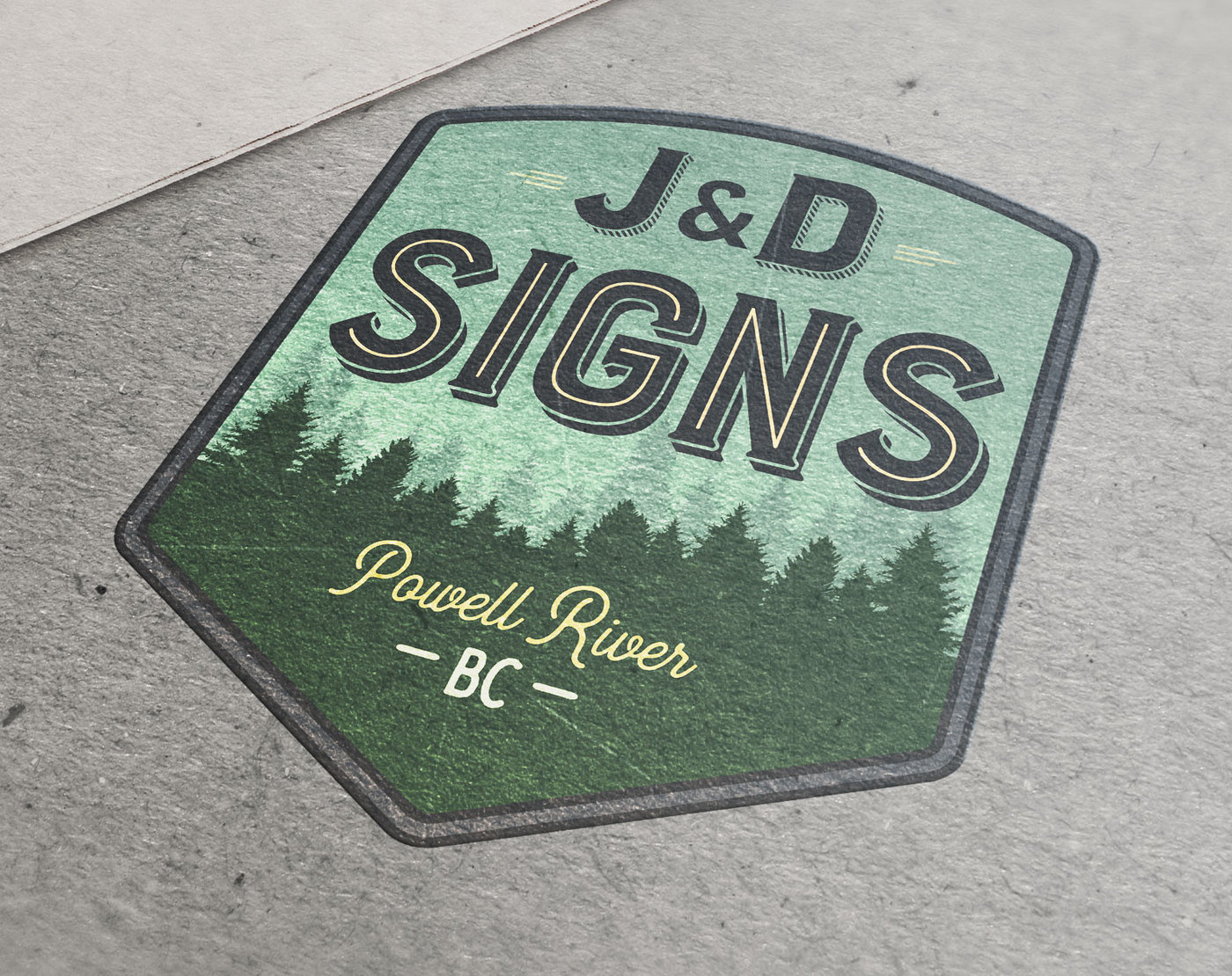 Logo Design: J&D Signs: Powell River by Jesse Ladret at Coroflot.com