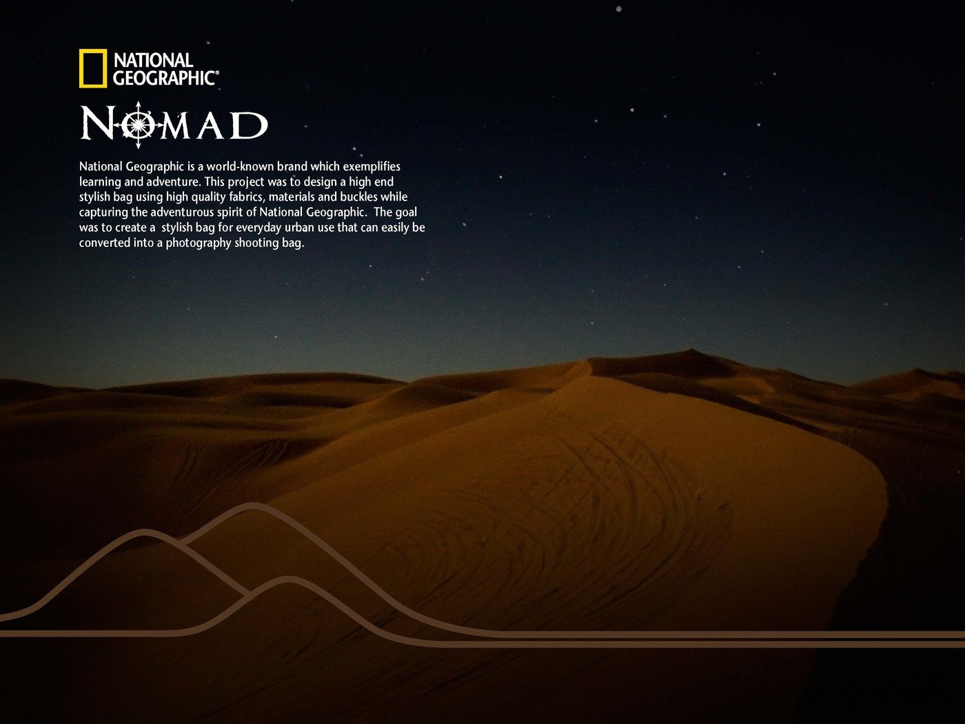 National Geographic Nomad Bag by Adam Ostroff at Coroflot.com