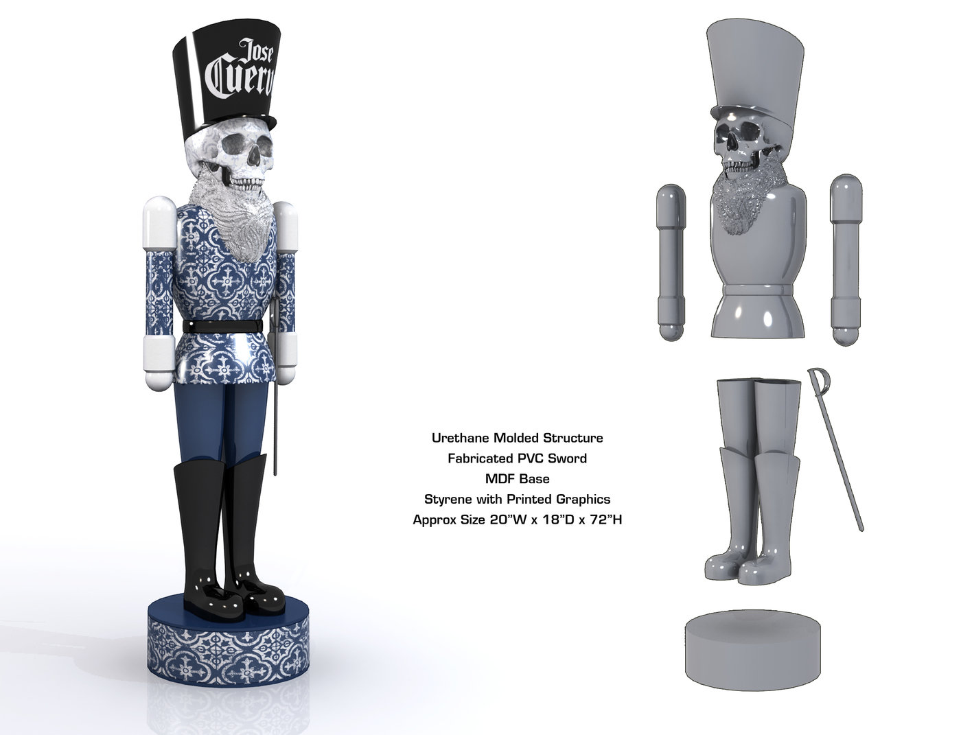 Jose Cuervo Skeleton Nutcracker Multi Holiday Display by Daniel ...