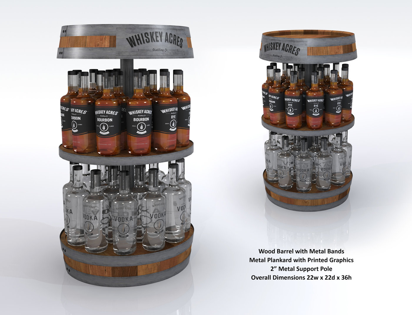 Whiskey Acres Barrel Floor Display by Daniel Kosturik at Coroflot.com