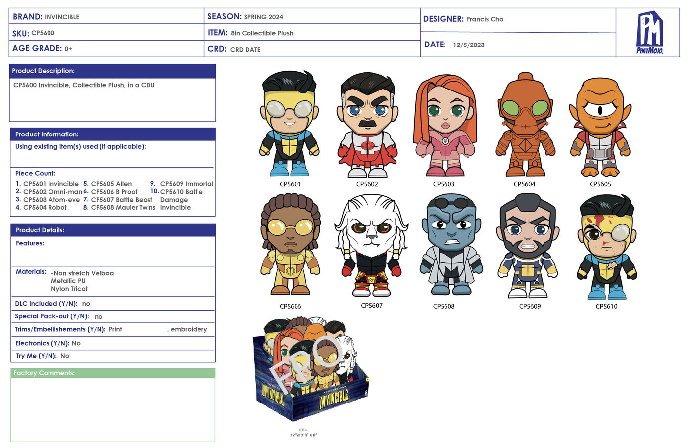 Invincible Plush by Francis Cho at Coroflot.com