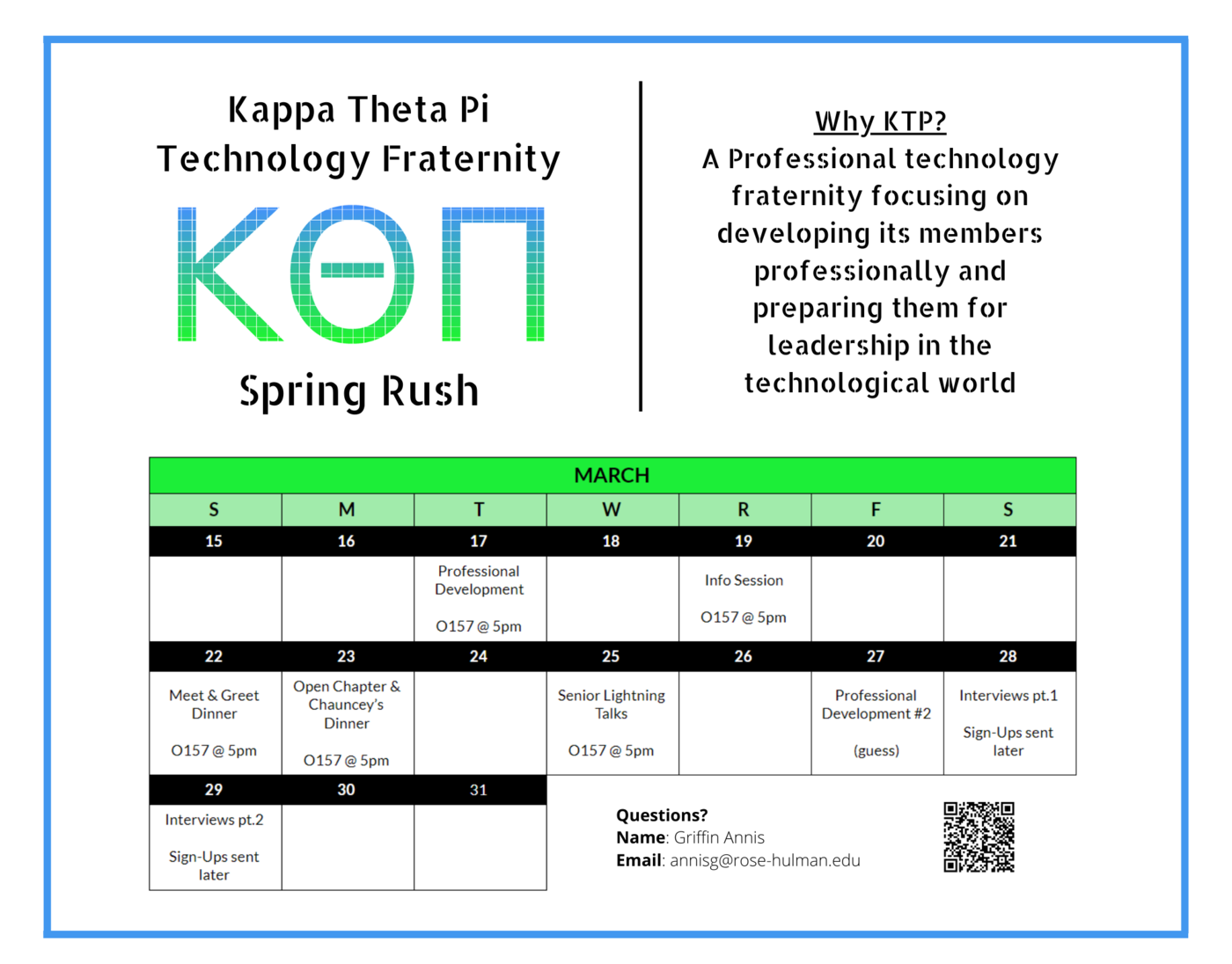Kappa Theta Pi Technology Fraternity Spring Rush Flyer by Jennifer Hong ...