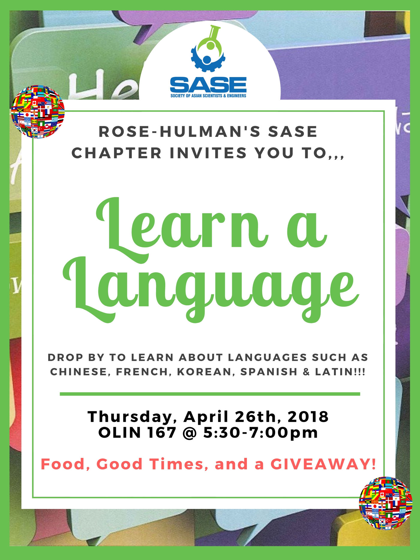 Learn a Language Event Poster by Jennifer Hong at Coroflot.com