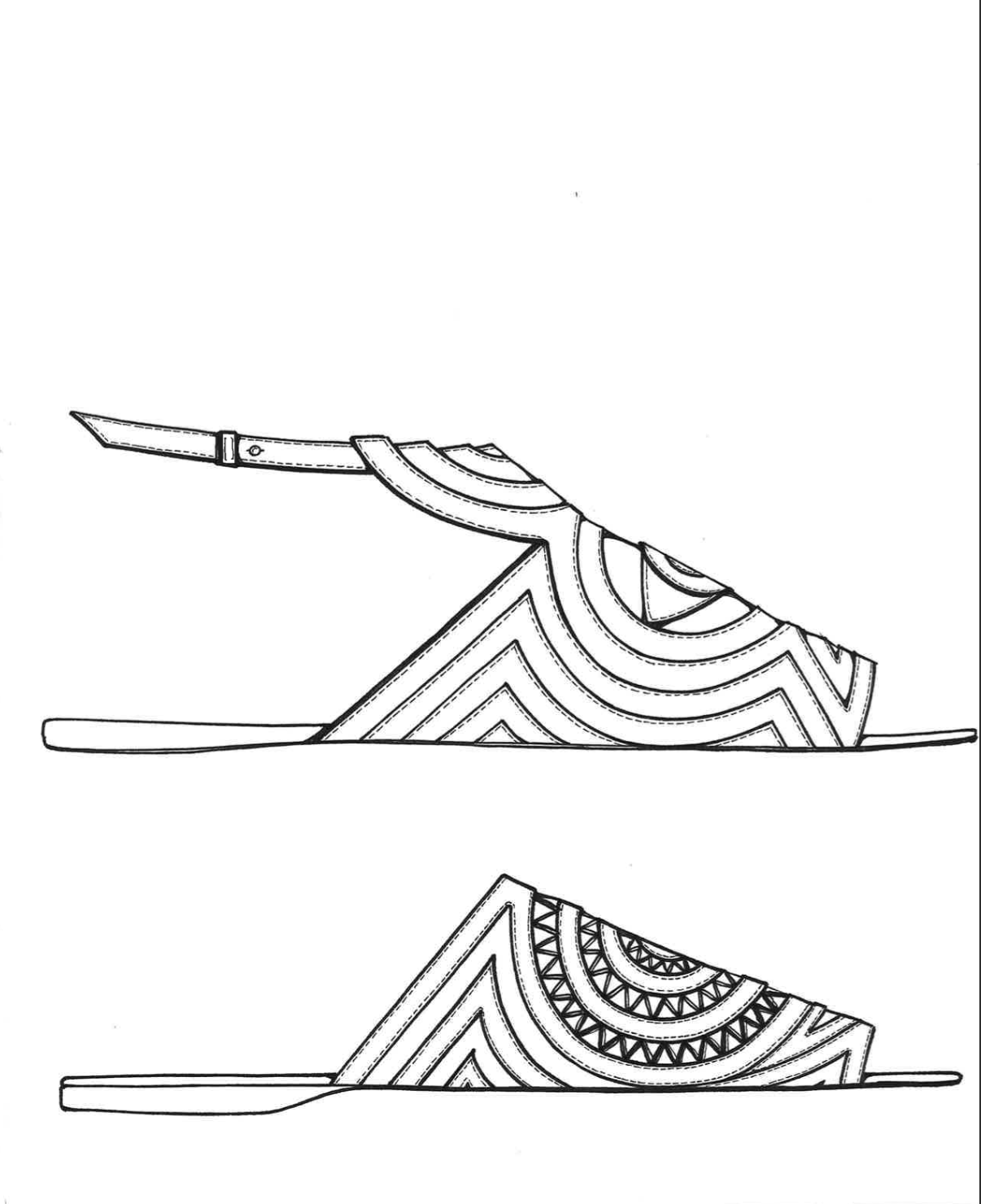 Flat Sandal design study by Yulia Ellison at Coroflot.com