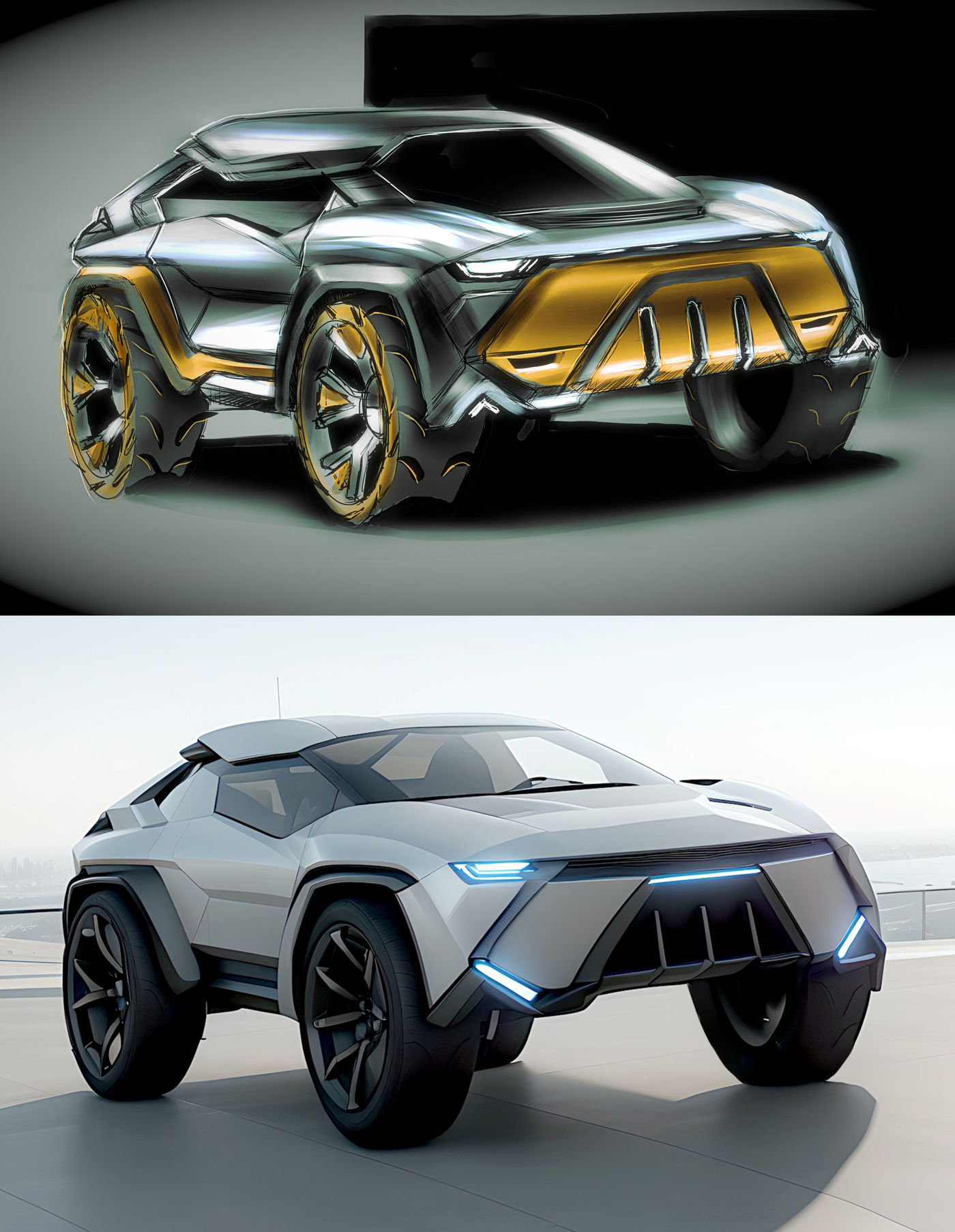 My concept car sketch created with sketchbookpro enhanced with Vizcom ...