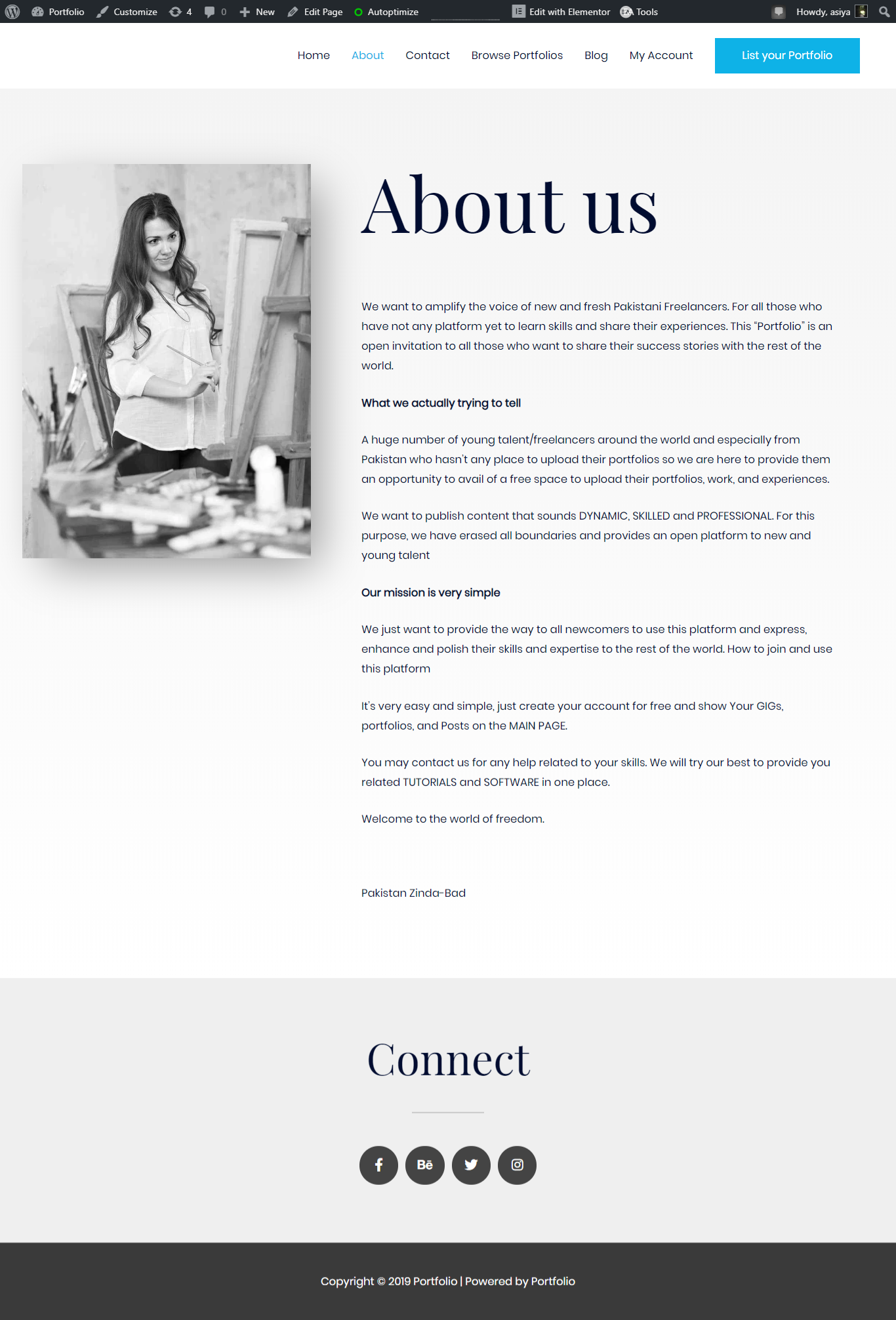 Elementor With Astra Theme By Asia Khan At Coroflot