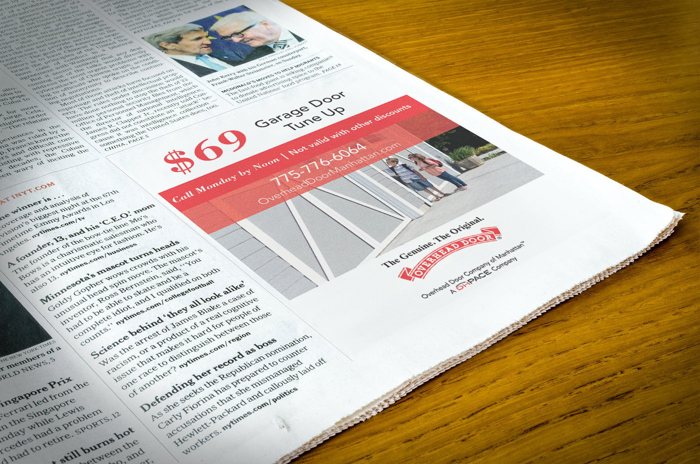 Overhead Door Newspaper Advertisement by Bailey Winters at Coroflot.com