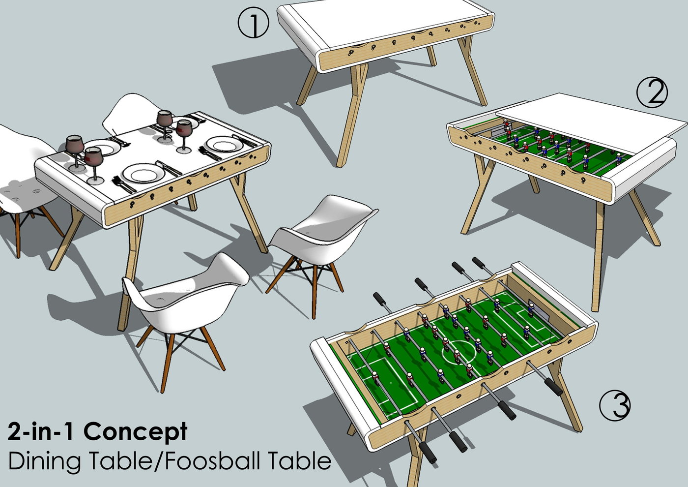 Dining Table / Foosball Table by Aryo Anindito at Coroflot.com