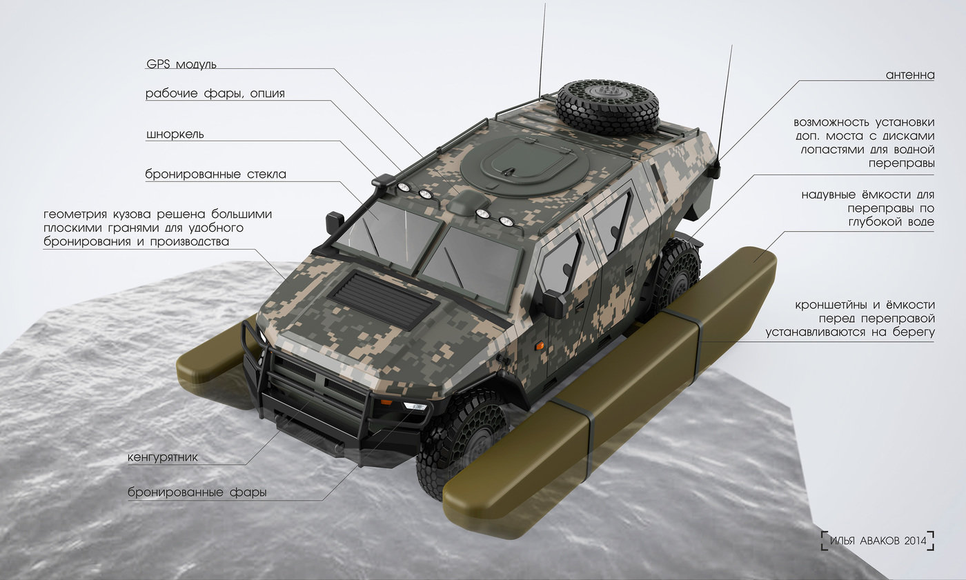 Military vehicle concept by Ilya Avakov at Coroflot.com