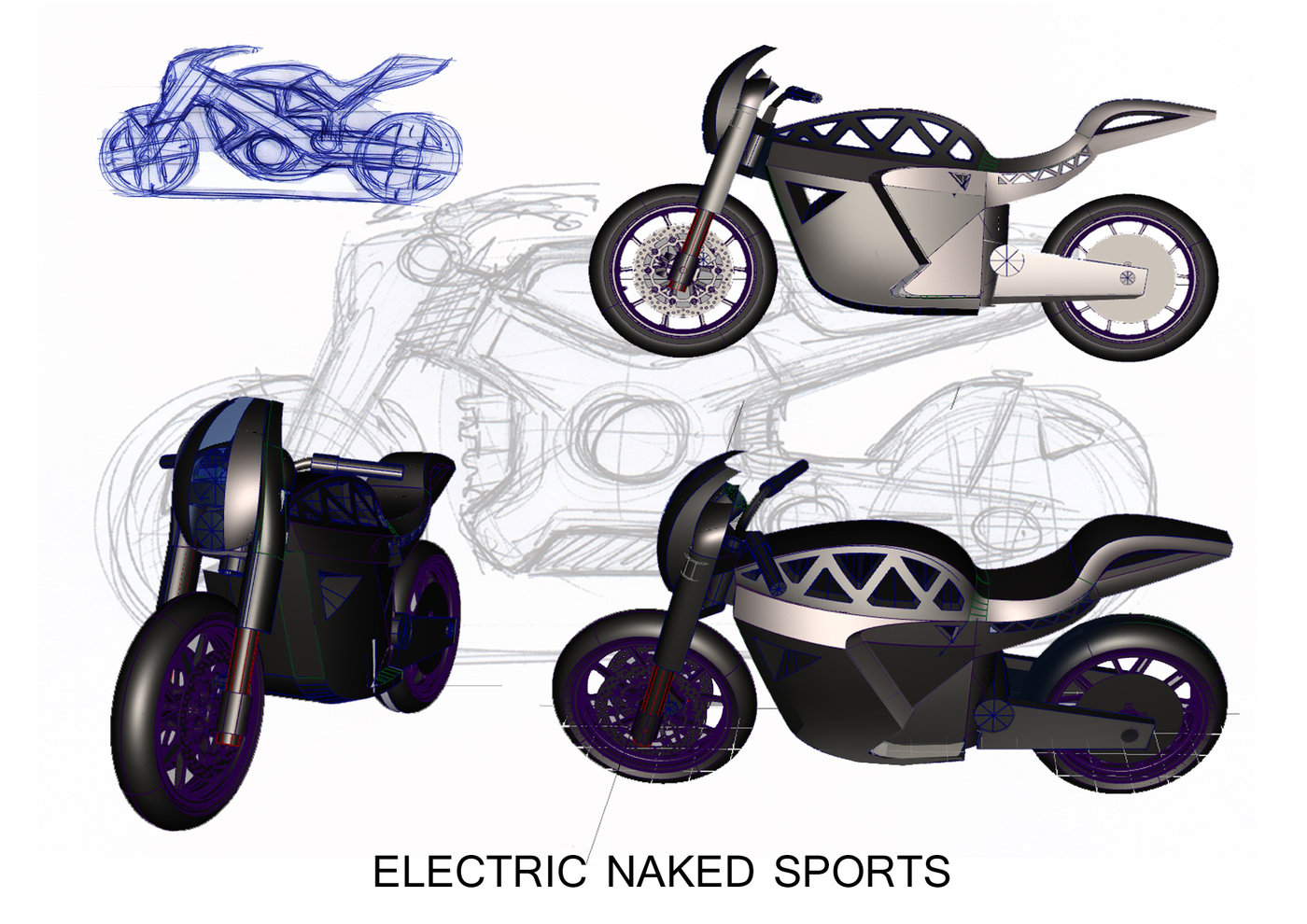 Electric Naked Sports Motorcycle by Nick Coughlan at Coroflot.com