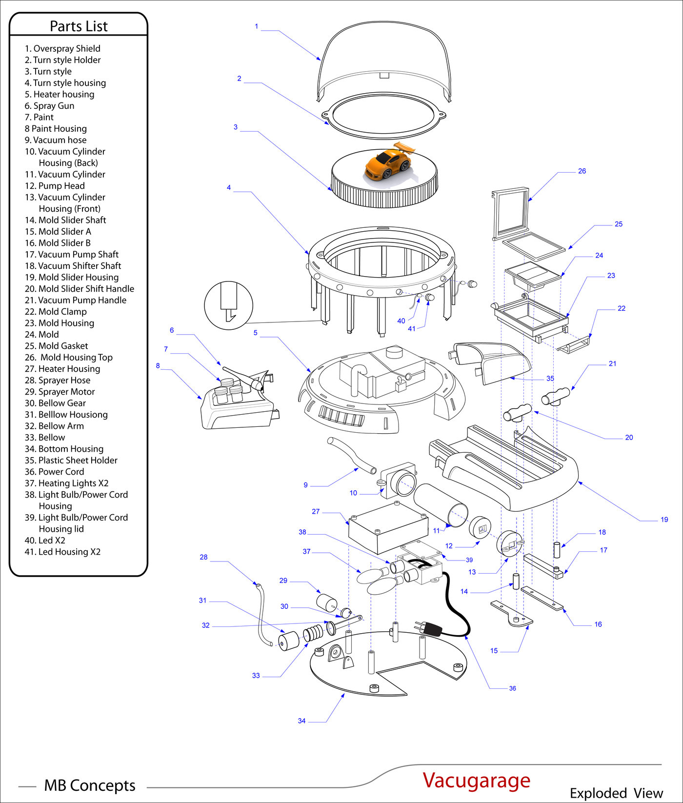 Exploded views and Orthographic views by J Del at Coroflot.com