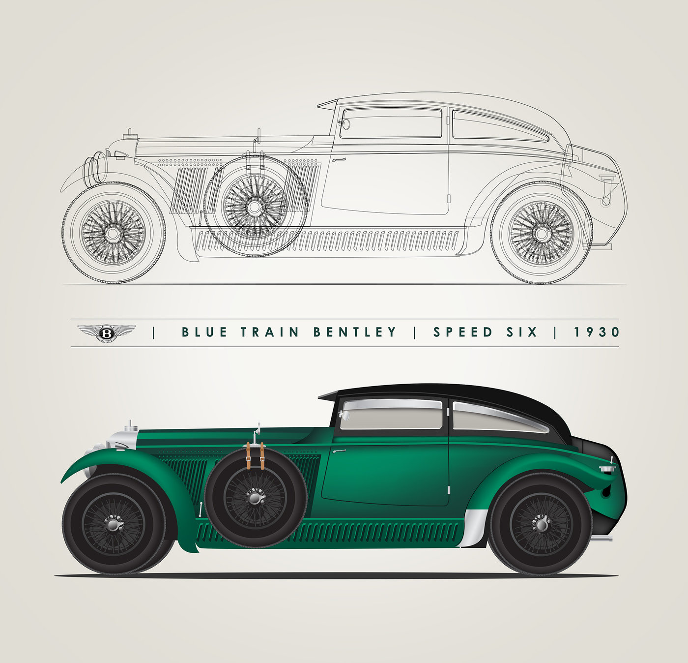 Blue Train Bentley Illustrator by Alex Gerson at Coroflot.com