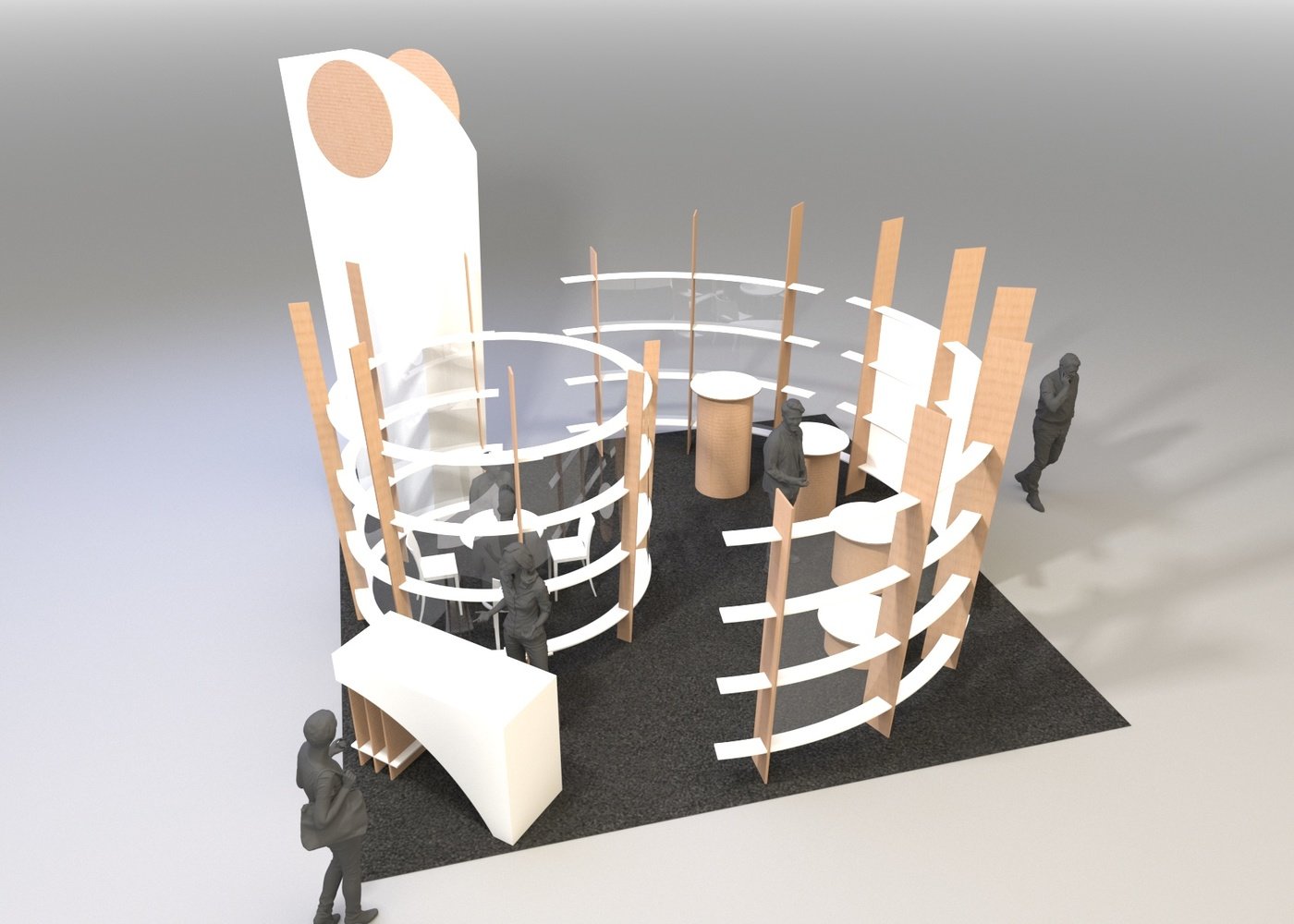 20x20 Curved Cardboard Booth by Alvin Mendoza at Coroflot.com