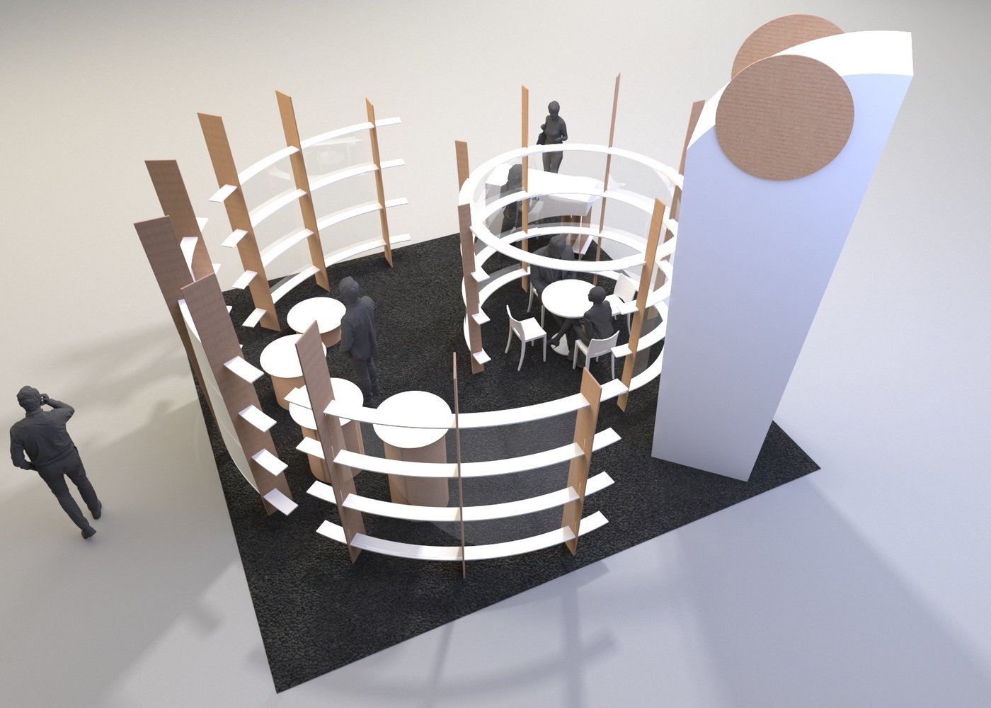 20x20 Curved Cardboard Booth by Alvin Mendoza at Coroflot.com