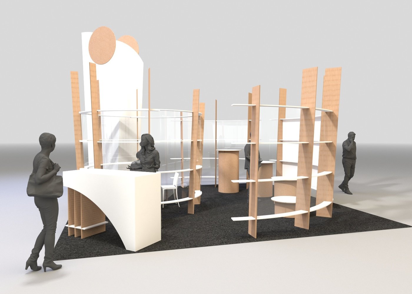 20x20 Curved Cardboard Booth by Alvin Mendoza at Coroflot.com