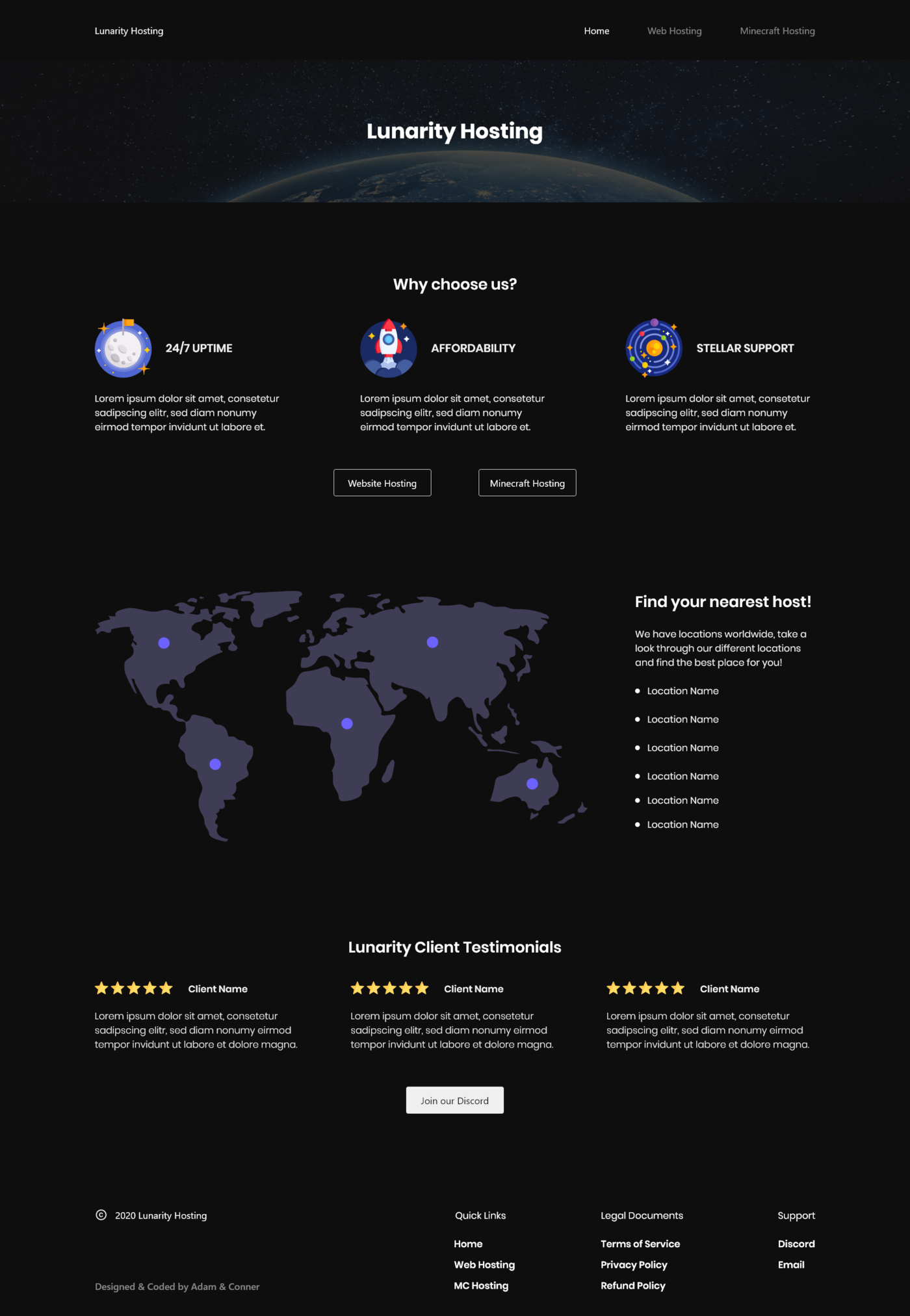 Lunarity Hosting by Adam Wright at Coroflot.com