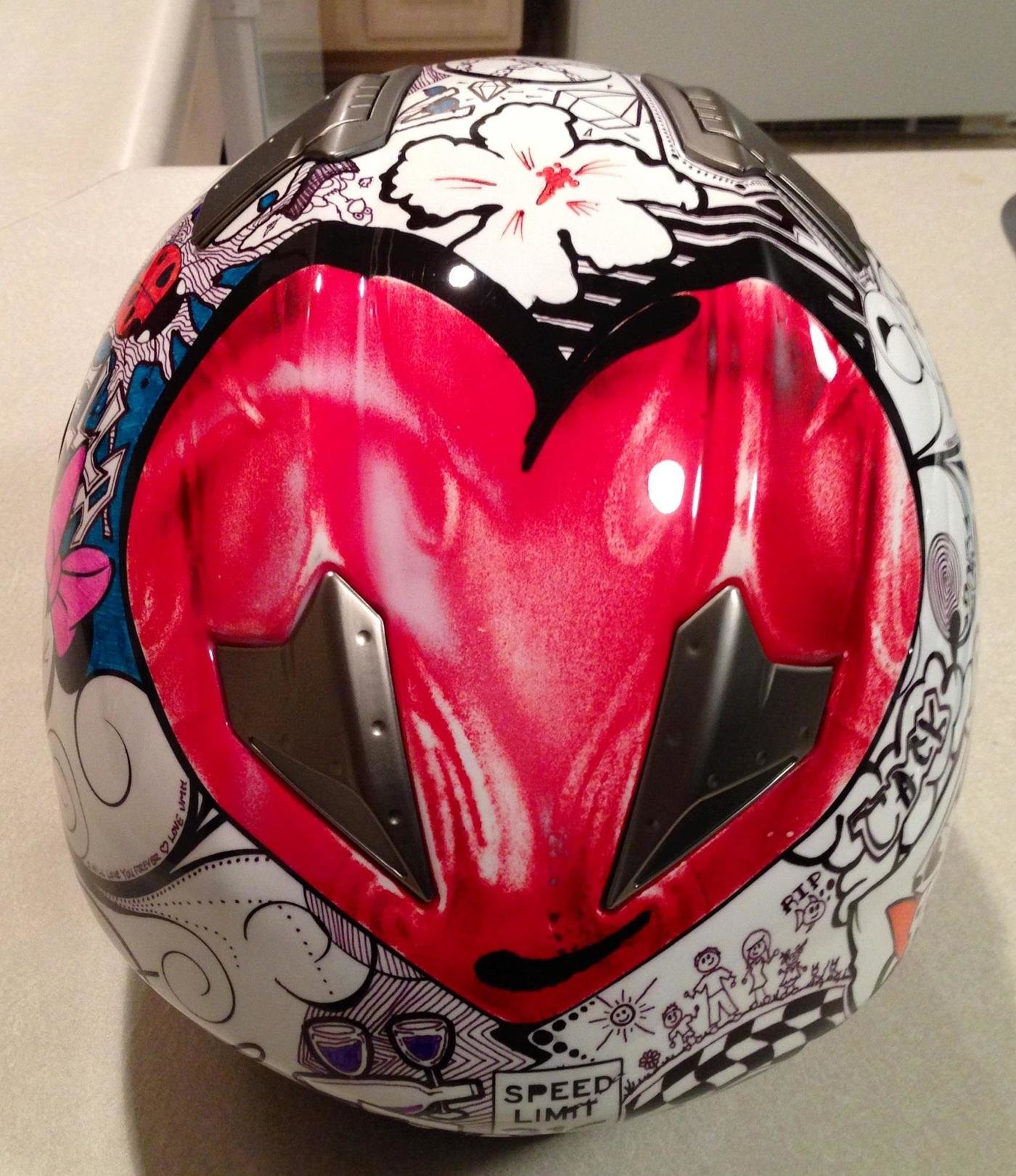 Motorcycle Helmet Painted With Sharpies by Jamie Hall at Coroflot.com