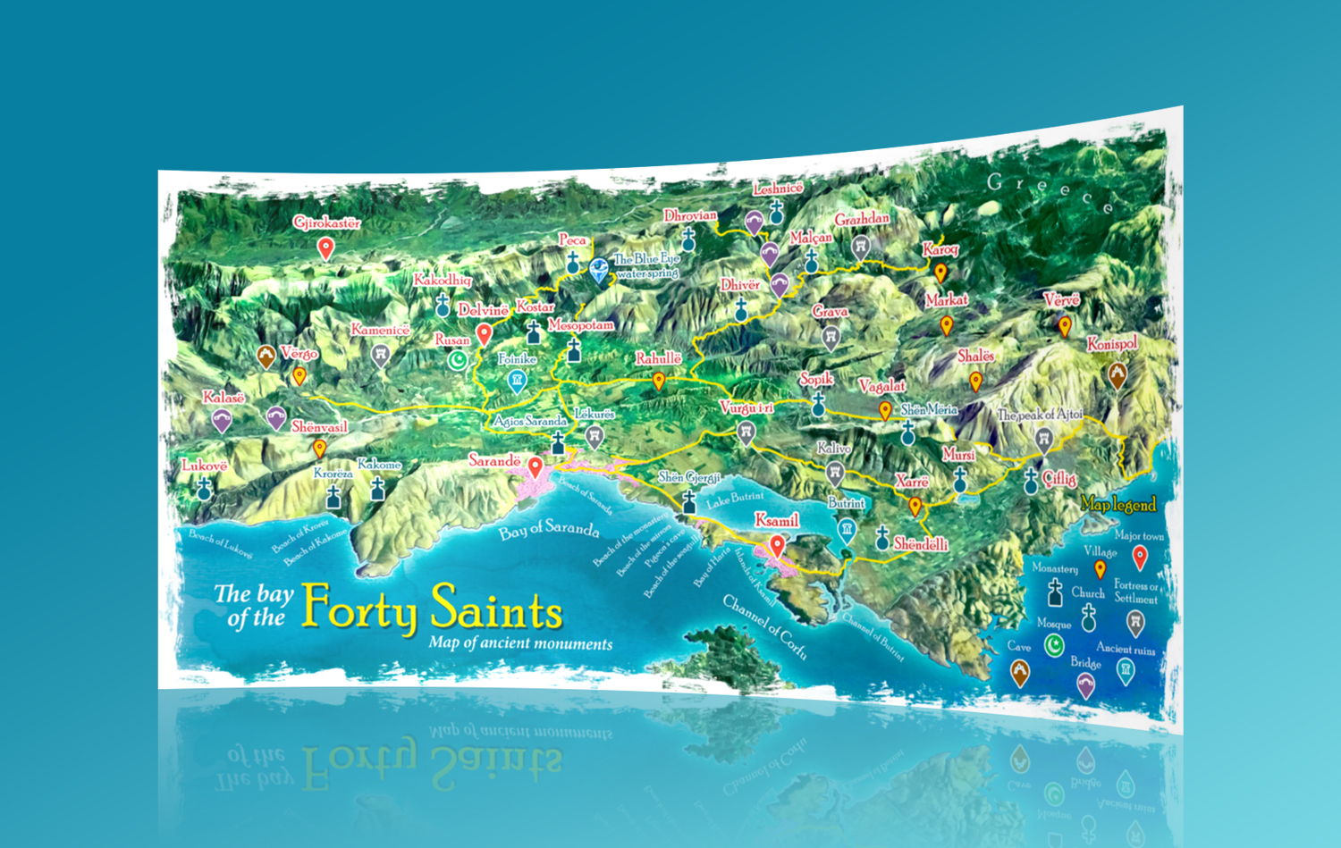 Saranda tourist map by Ardi Kule at Coroflot.com