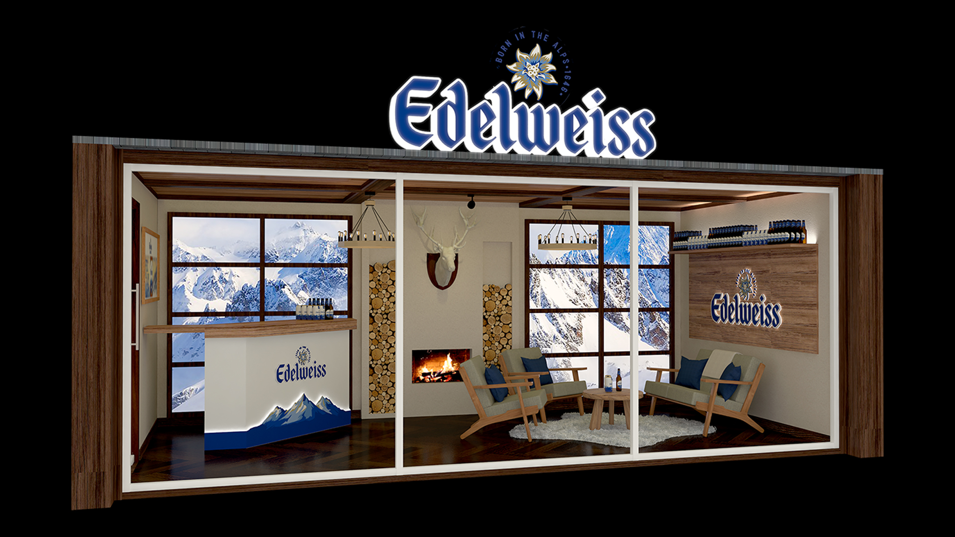Edelweiss Alpine Pop-up Bar (pitch) by Caesar Raymund Chiu at Coroflot.com
