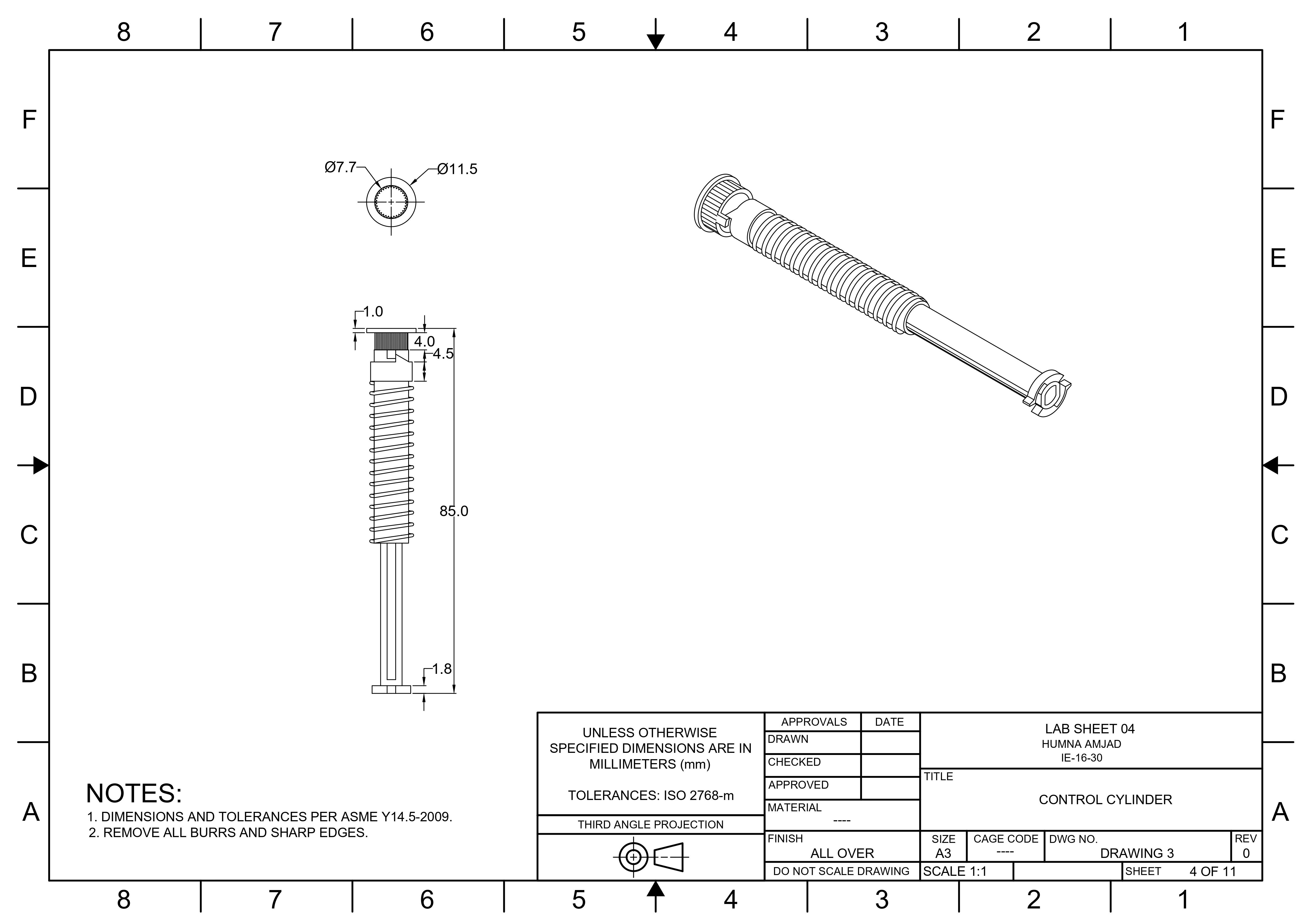 Detailed Assembly Drawing of Insulin Pen by Humna Amjad at Coroflot.com