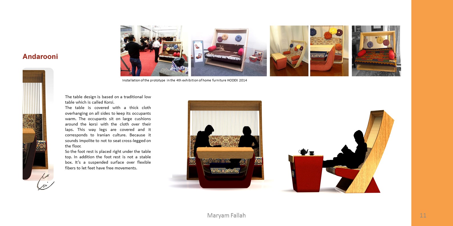 Persian furniture design by Maryam Fallah at Coroflot.com