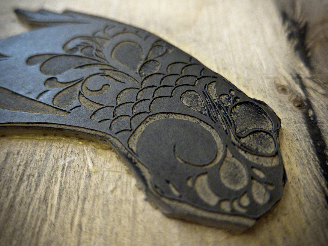 Koi fish linocut print tests by Jason Kan at Coroflot.com