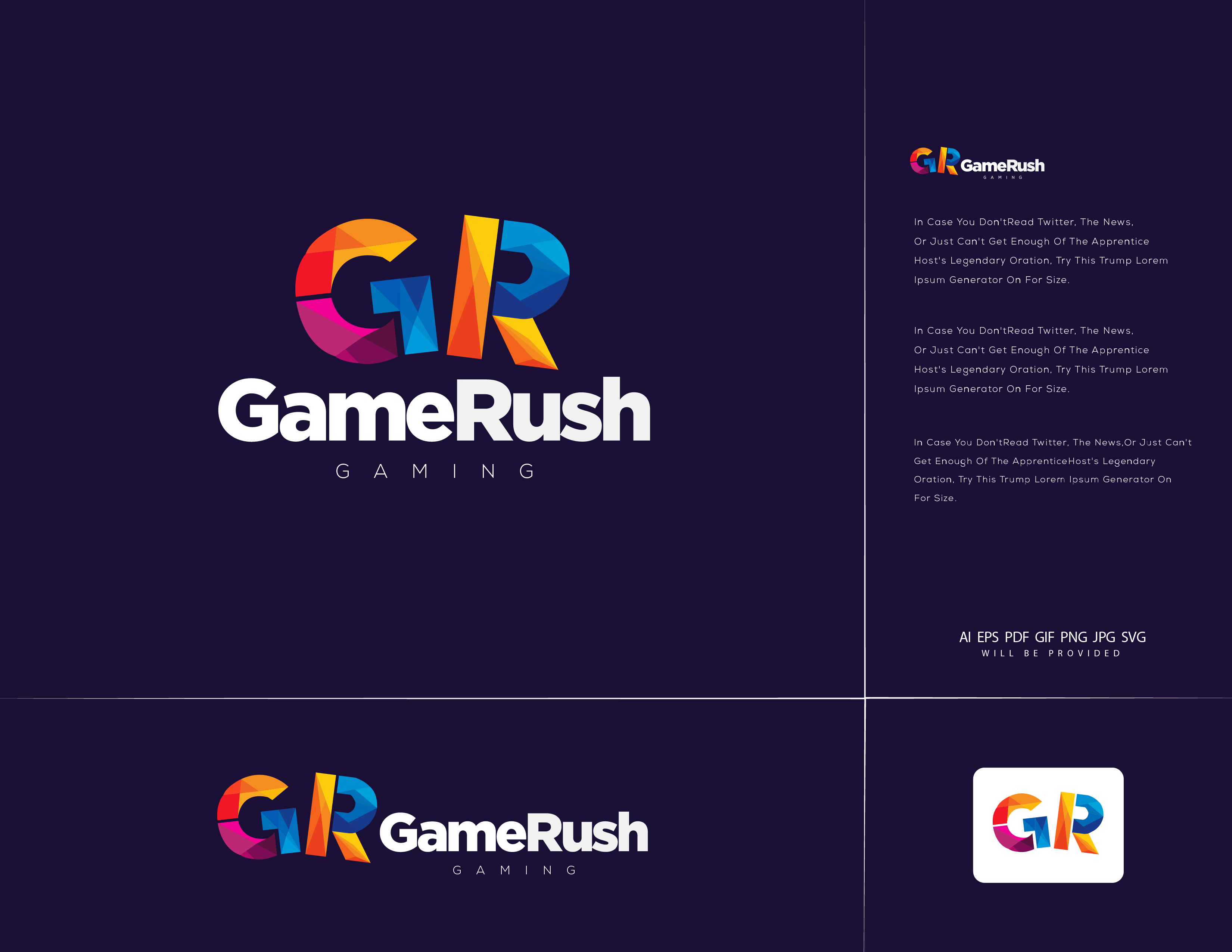 Game Logo | rush game | G + R logo by hayyan alee at Coroflot.com