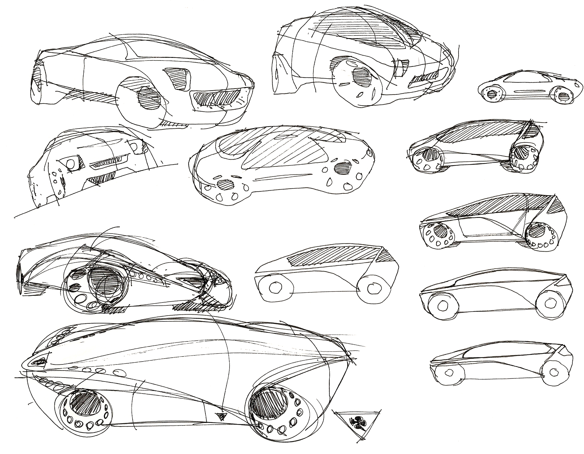 vehicle concept sketches by Paul Rossetto at Coroflot.com