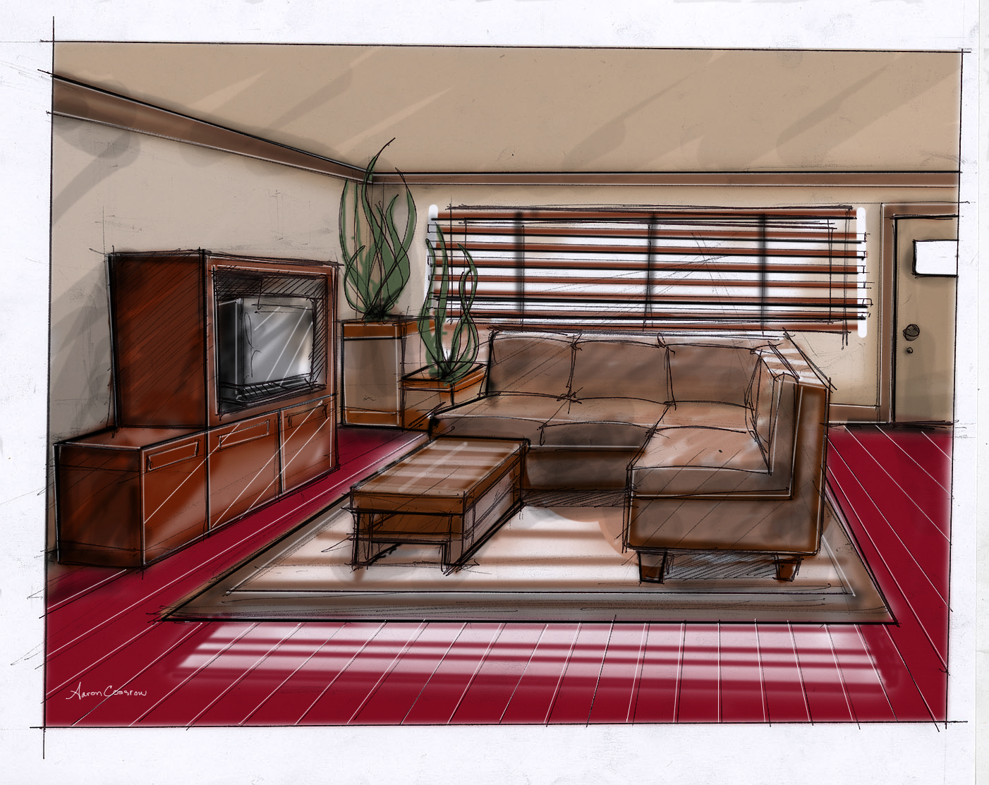 Interior Concept Art by Aaron Cossrow at Coroflot.com