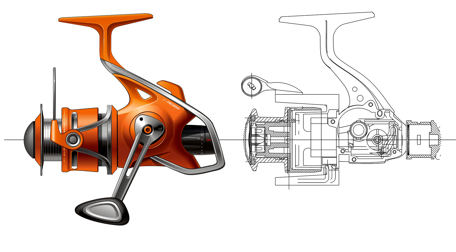 Fishing reel design by Haishan Deng at Coroflot.com