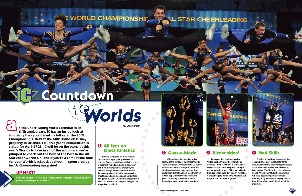 Inside Cheerleading magazine by Courtney Wilkes Muller at Coroflot.com