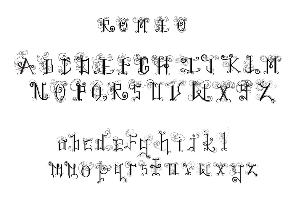 Romeo font by Erin Wheatley at Coroflot.com