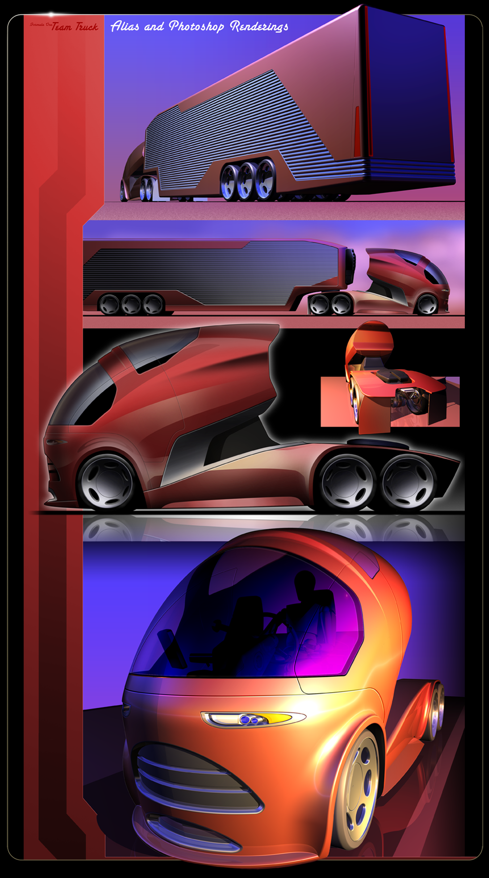 Pininfarina Styled F1 Team Truck by Loran Dyson at Coroflot.com