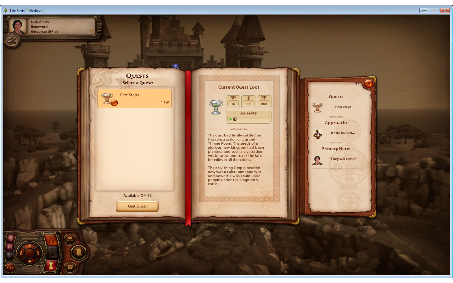 UI Design - The Sims: Medieval by Siddhartha Deb at Coroflot.com